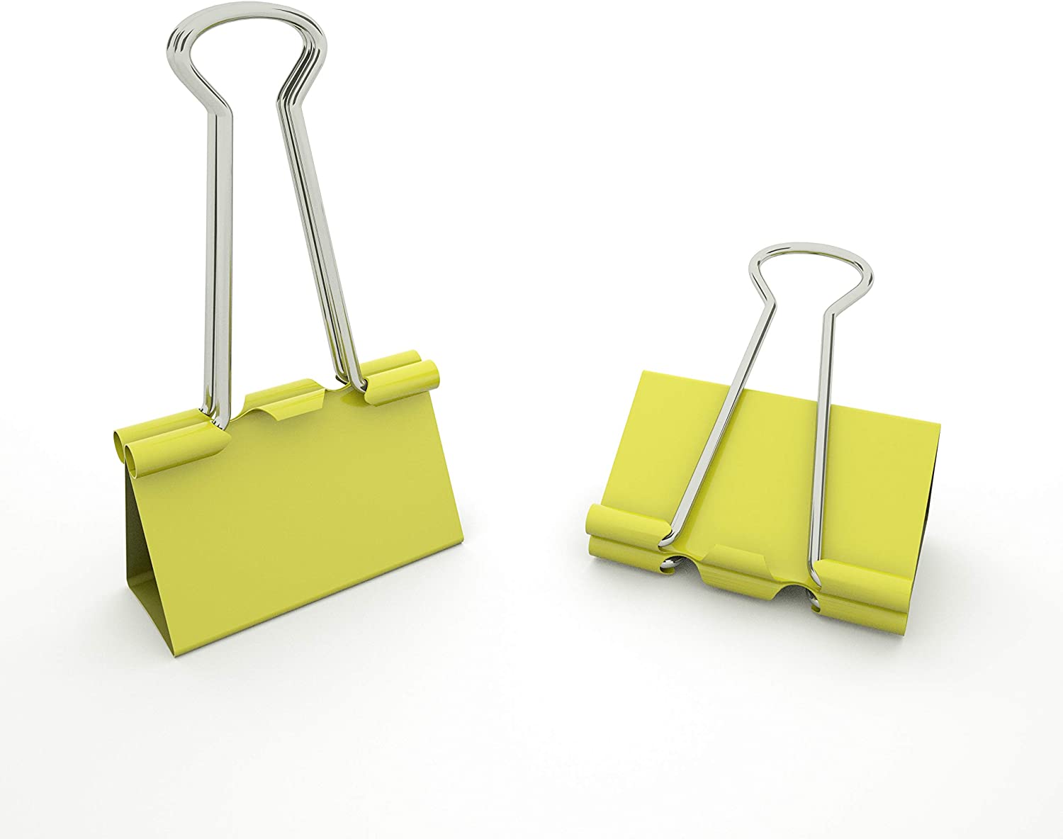 Binder Clips Medium Metal Clamp 1.25 inch / 32 mm (Yellow, 24-PCS ...