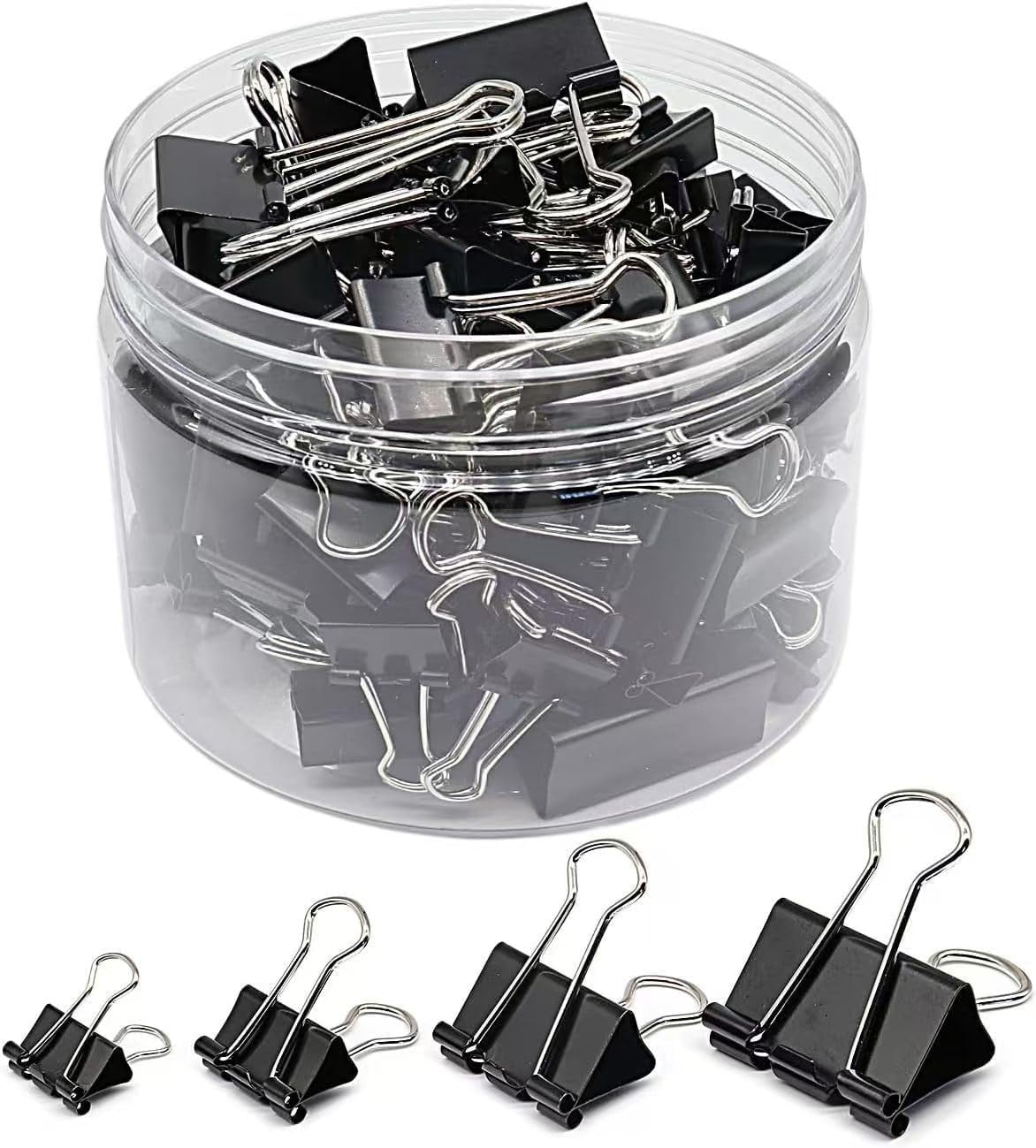 Binder Clips Paper Clamps Assorted Sizes 60 Count (Black), Large ...
