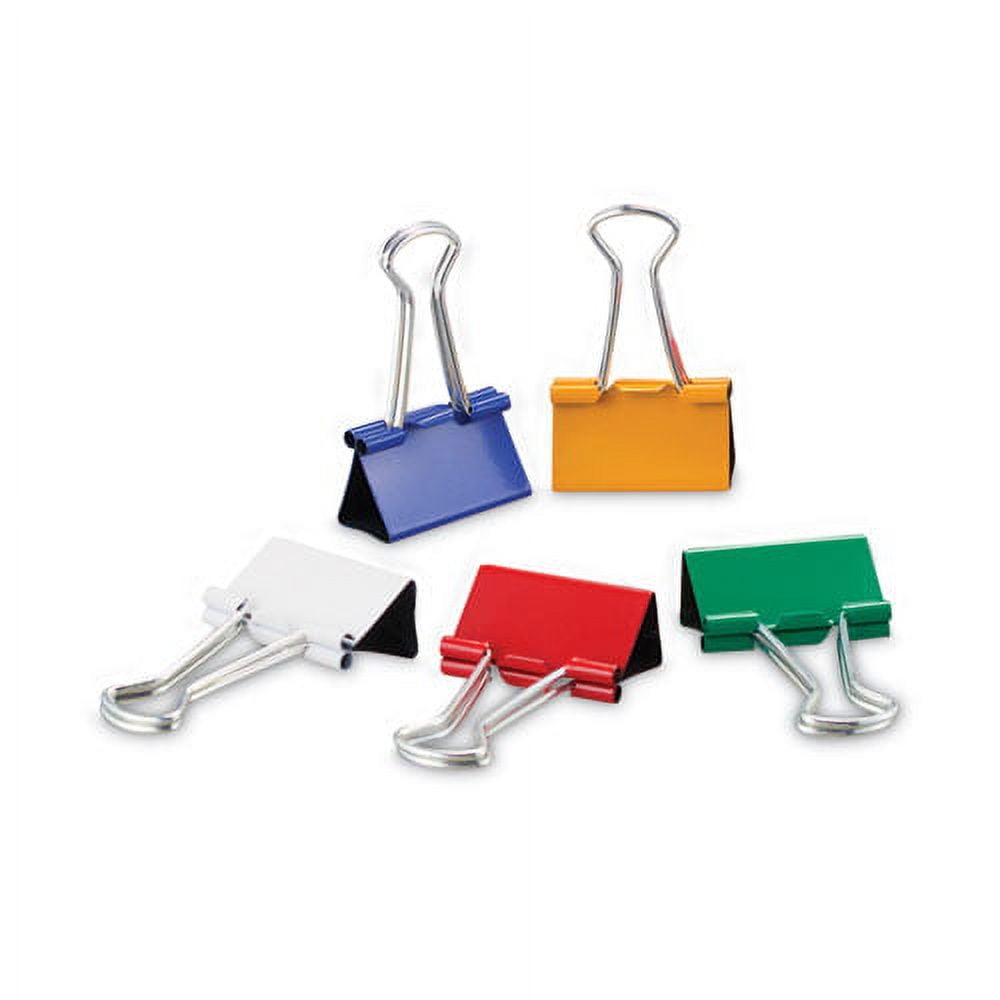 Binder Clips with Storage Tub, Medium, Assorted Colors, 24/Pack ...