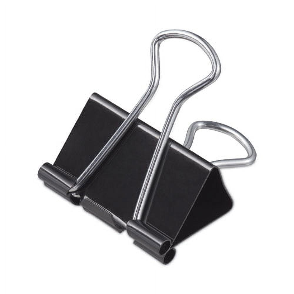 Binder Clips with Storage Tub, Medium, Black/Silver, 24/Pack | Bundle ...