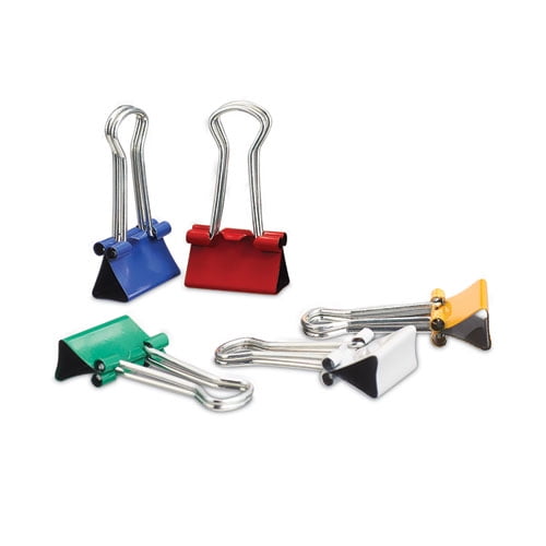 Binder Clips with Storage Tub, Small, Assorted Colors, 40/Pack | Bundle ...