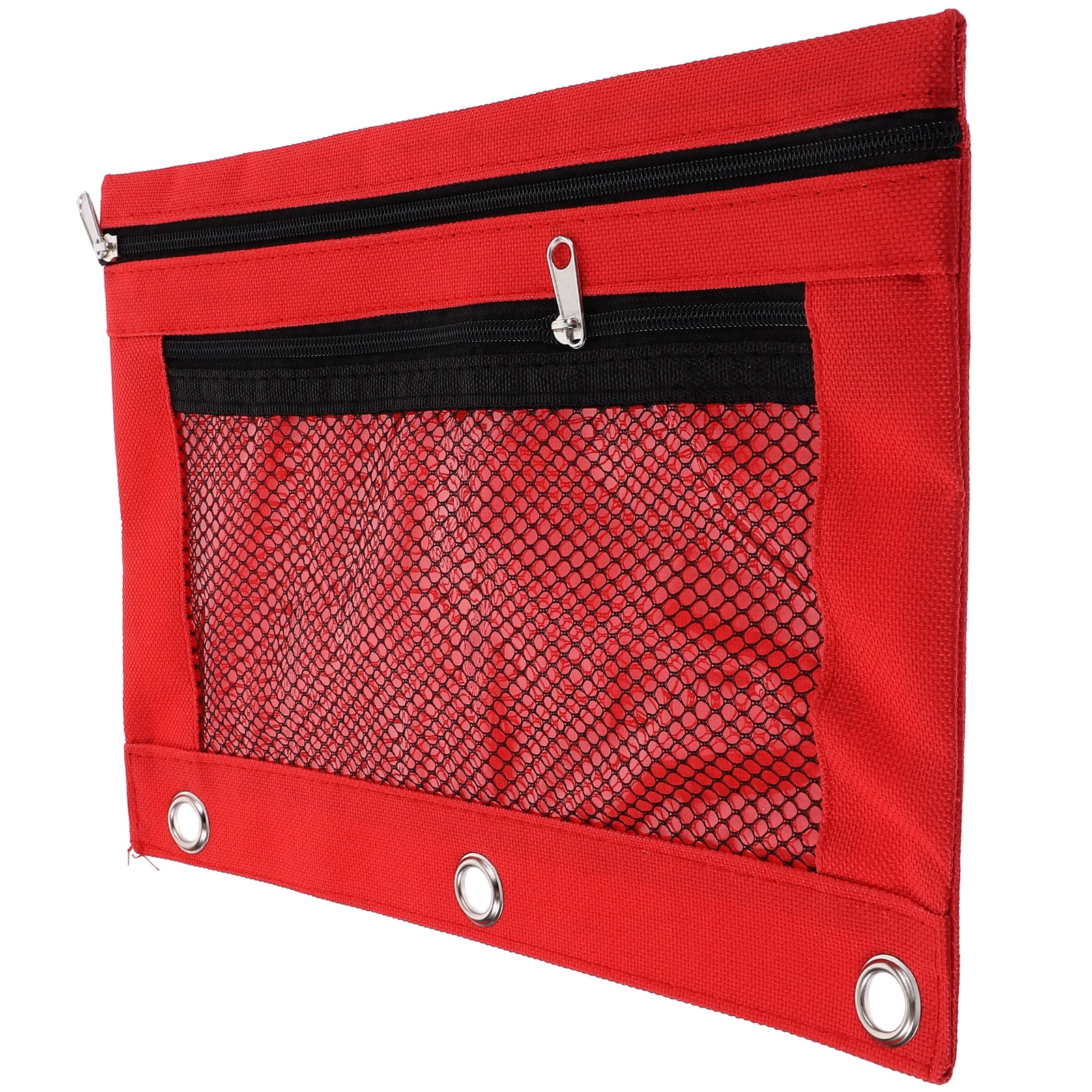 Raindrops Red Oxford Cloth Binder Pencil Pouch with Clear Section for ...