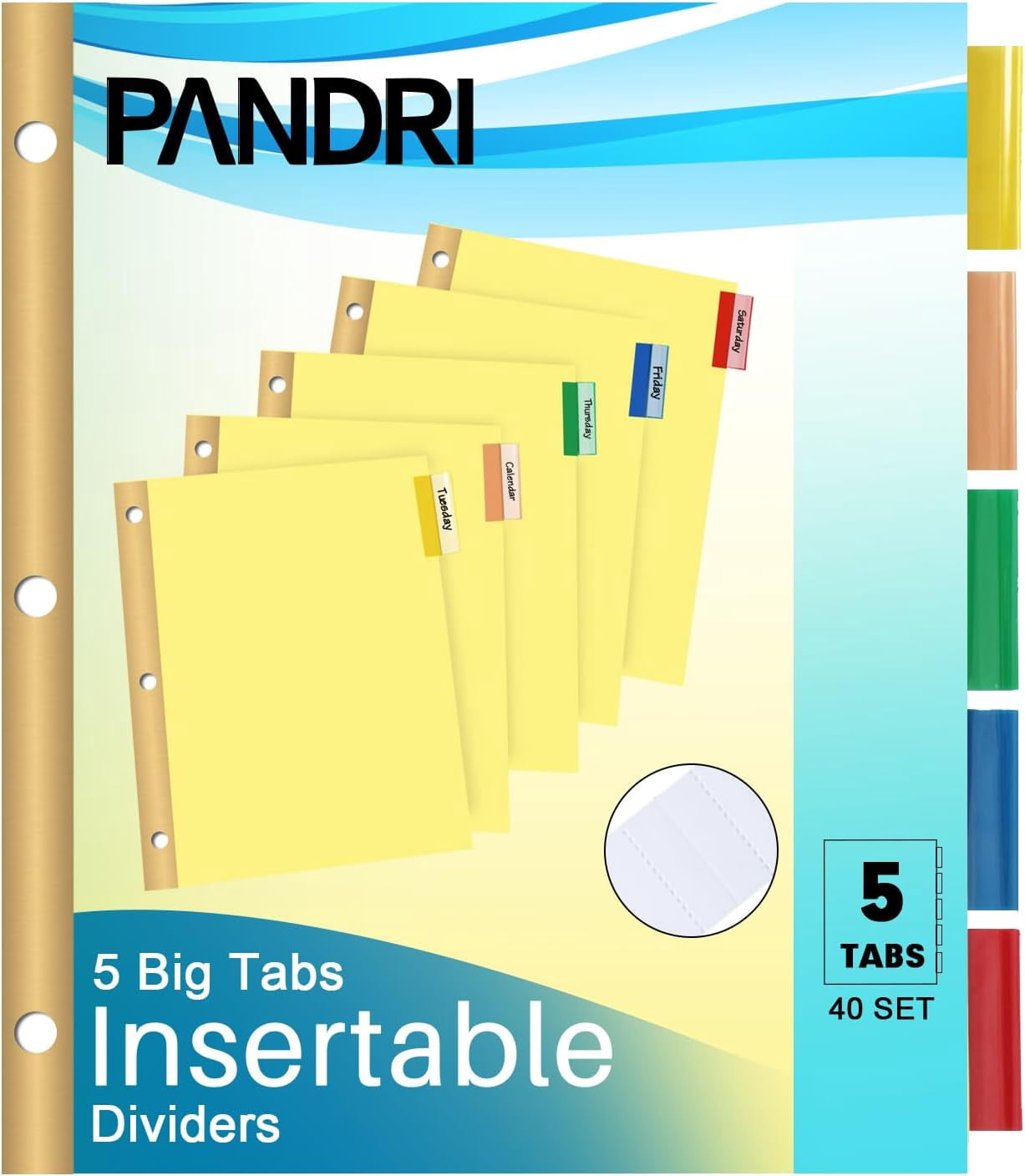 Binder Divider, 200 Pack Binder Index Dividers with 5 Insertable ...