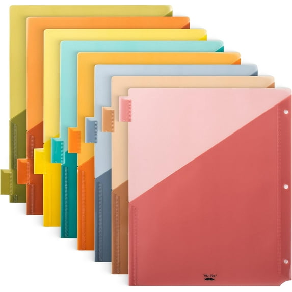 - Binder Dividers With Pockets and Tabs, 8 Pack, Vintage Colors, for 3 ...