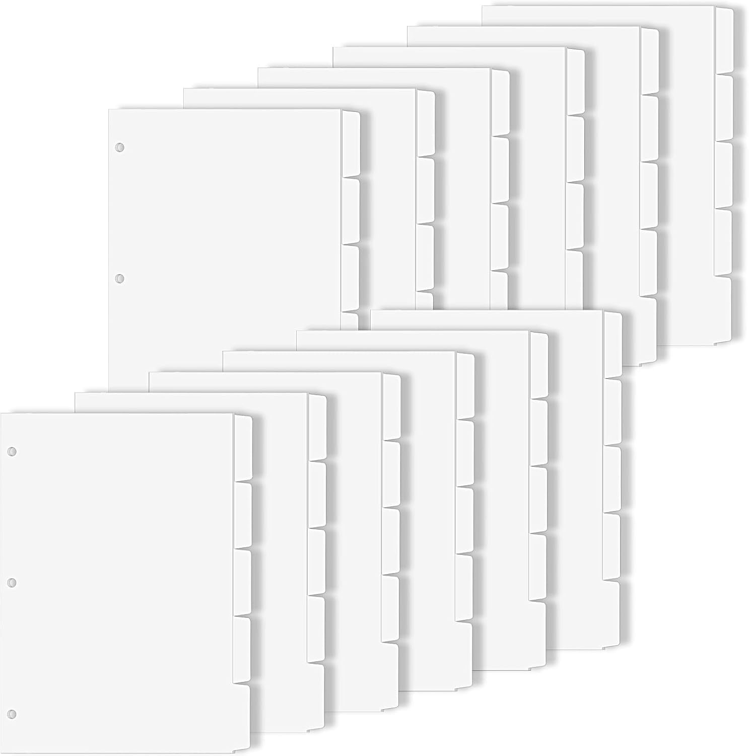 Binder Dividers for Ring Binder, Cut Tabs, Letter Size, Blank Write On ...