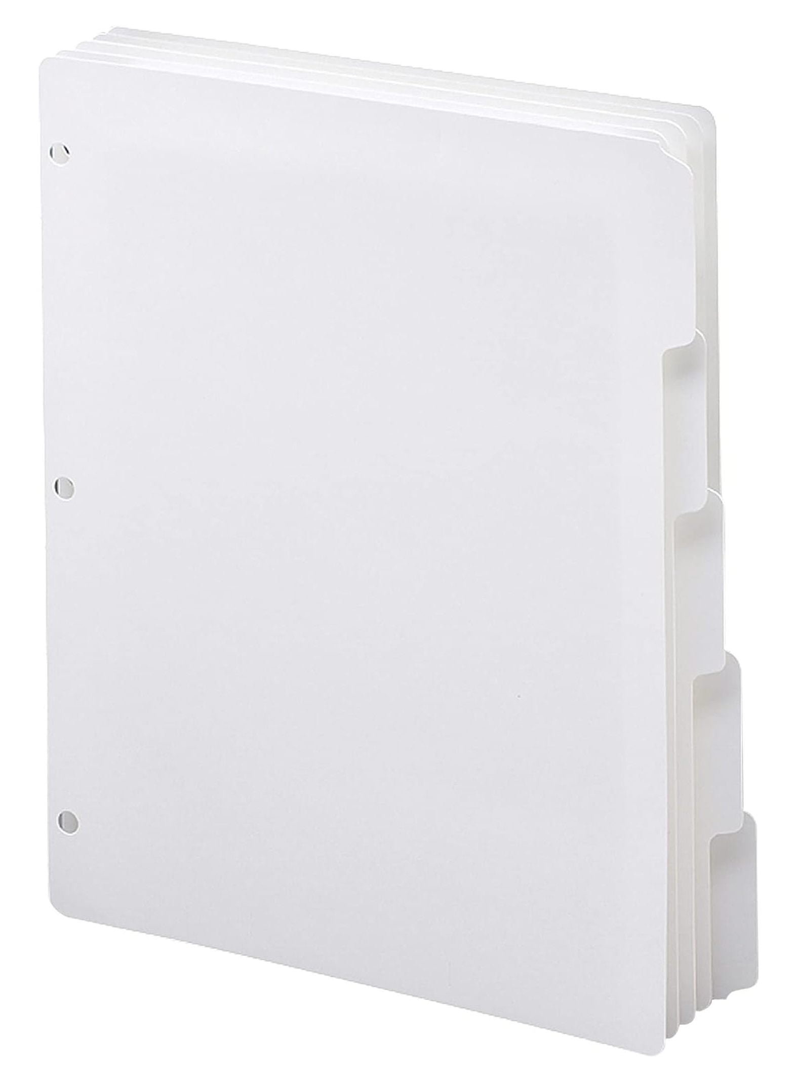 Binder Index Dividers, 100 Count - White 1/5 Tab, Letter Size - 3-Ring ...