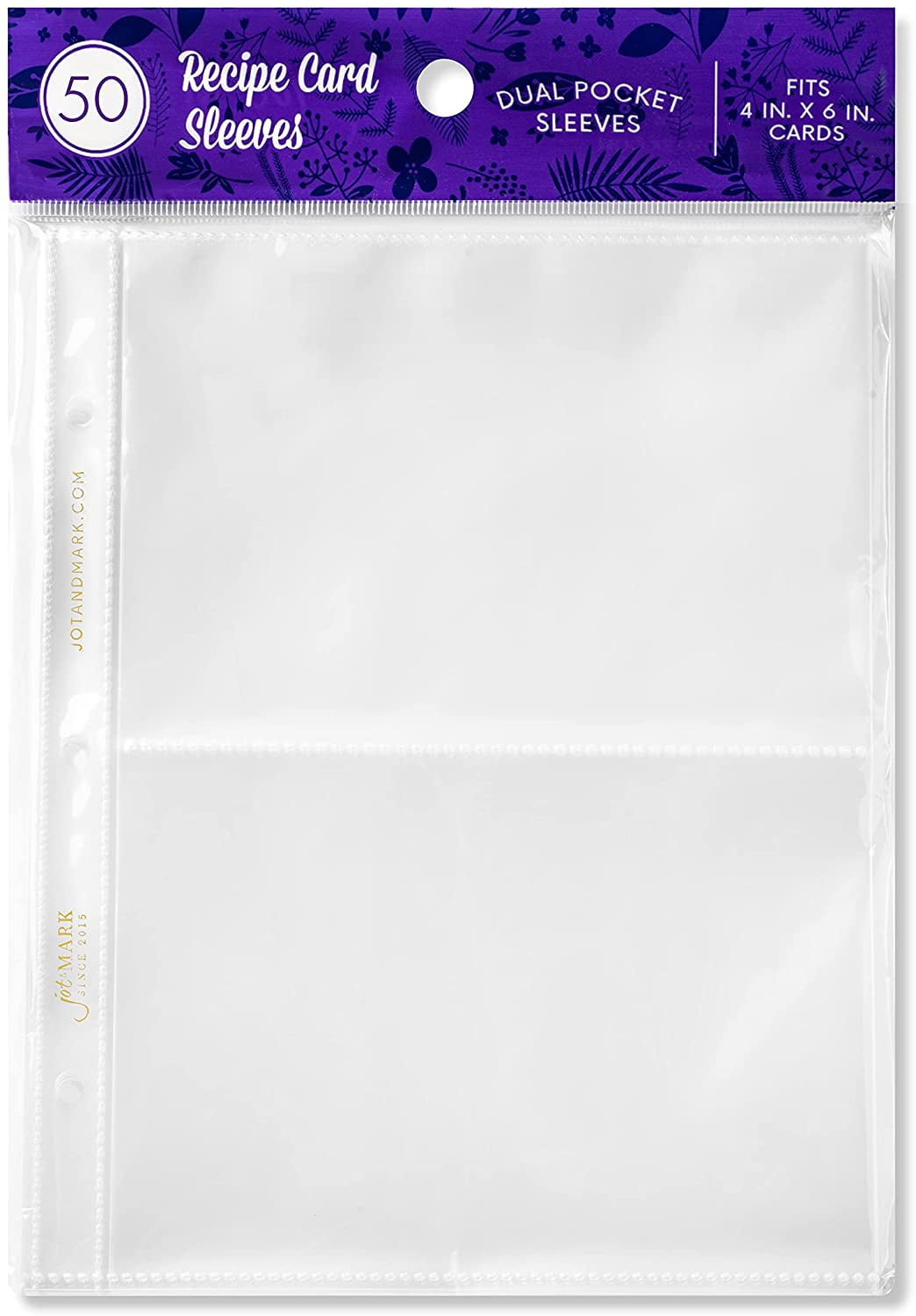 Binder Page Protectors for 4x6 Recipe Cards or Photos (50 Count ...