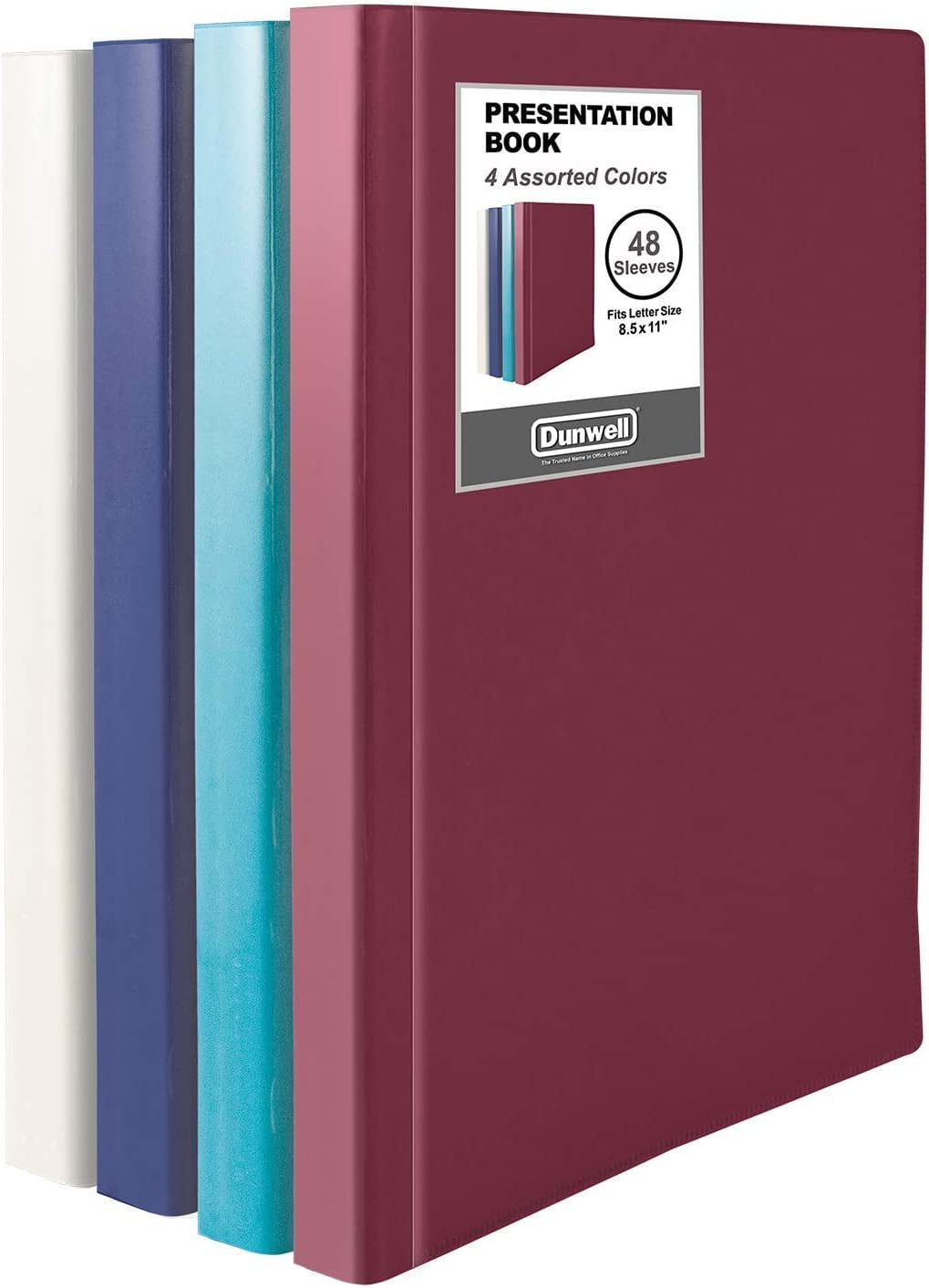 Binder with Plastic Sleeves 48-Pocket (4 Pack, Assorted) - Presentation ...
