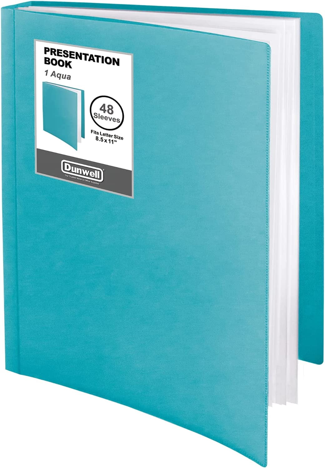 Binder with Plastic Sleeves 48-Pocket (Aqua) - Presentation Book, 8.5 x ...