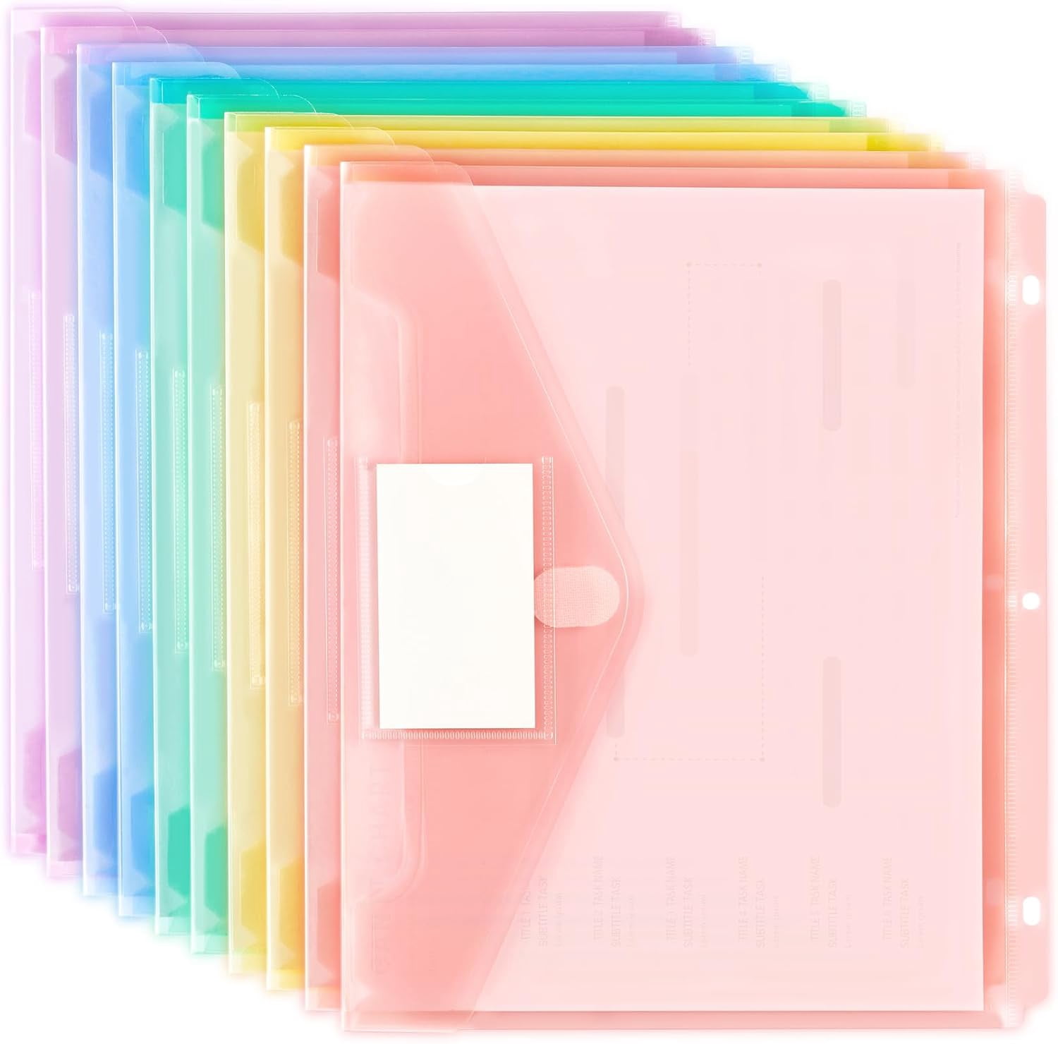 Binder Pocket, 10 Pack Super Heavyweight Plastic Folders with Tight ...