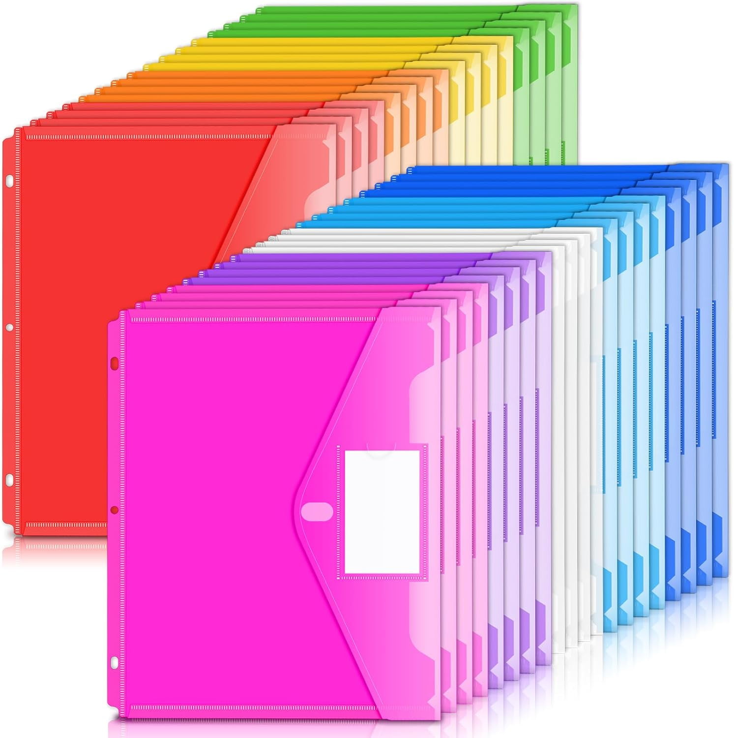 Binder Pocket, 10 Pack Super Heavyweight Plastic Folders with Tight ...