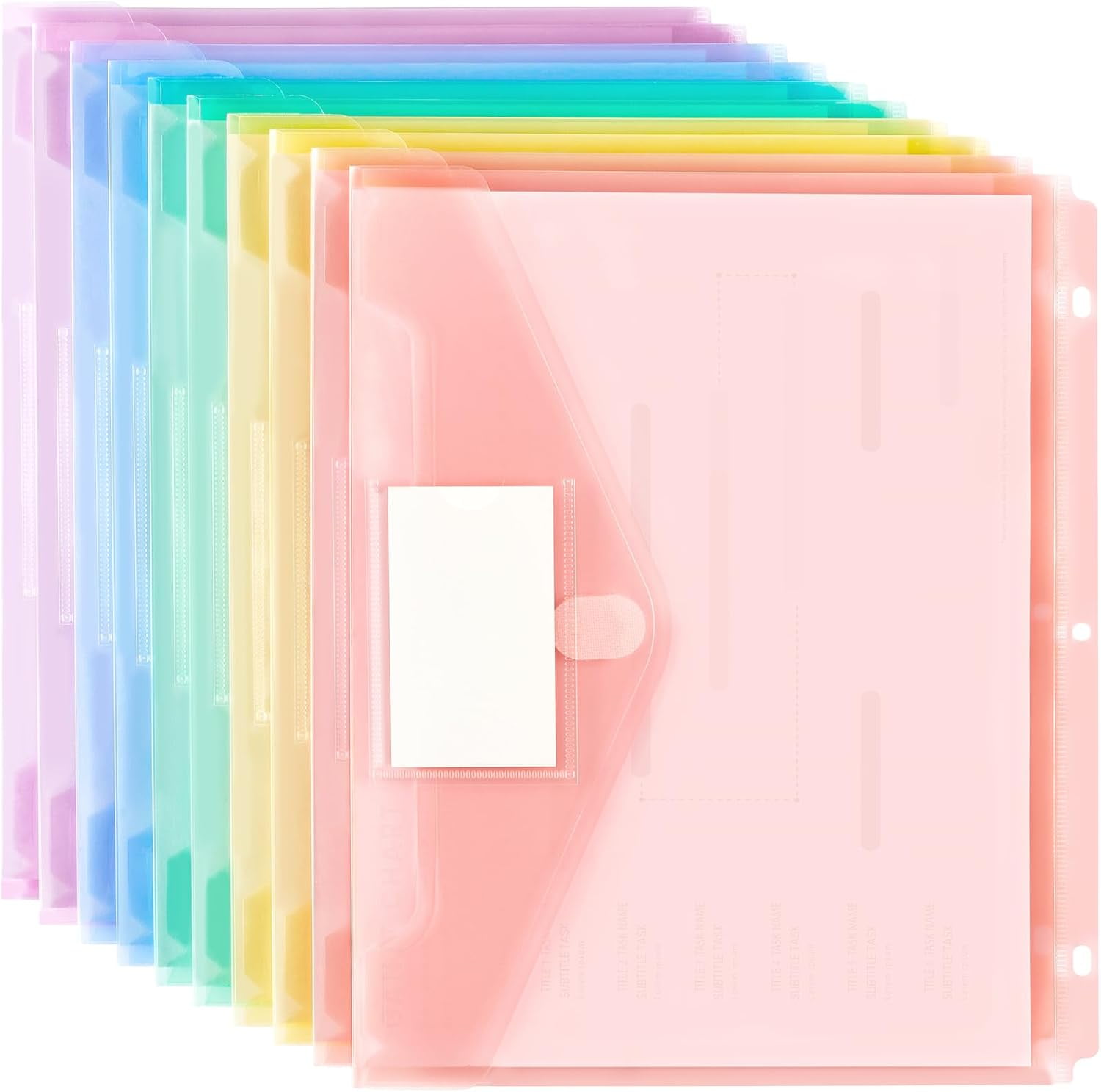 Binder Pocket, 10 Pack Super Heavyweight Plastic Folders with Tight ...