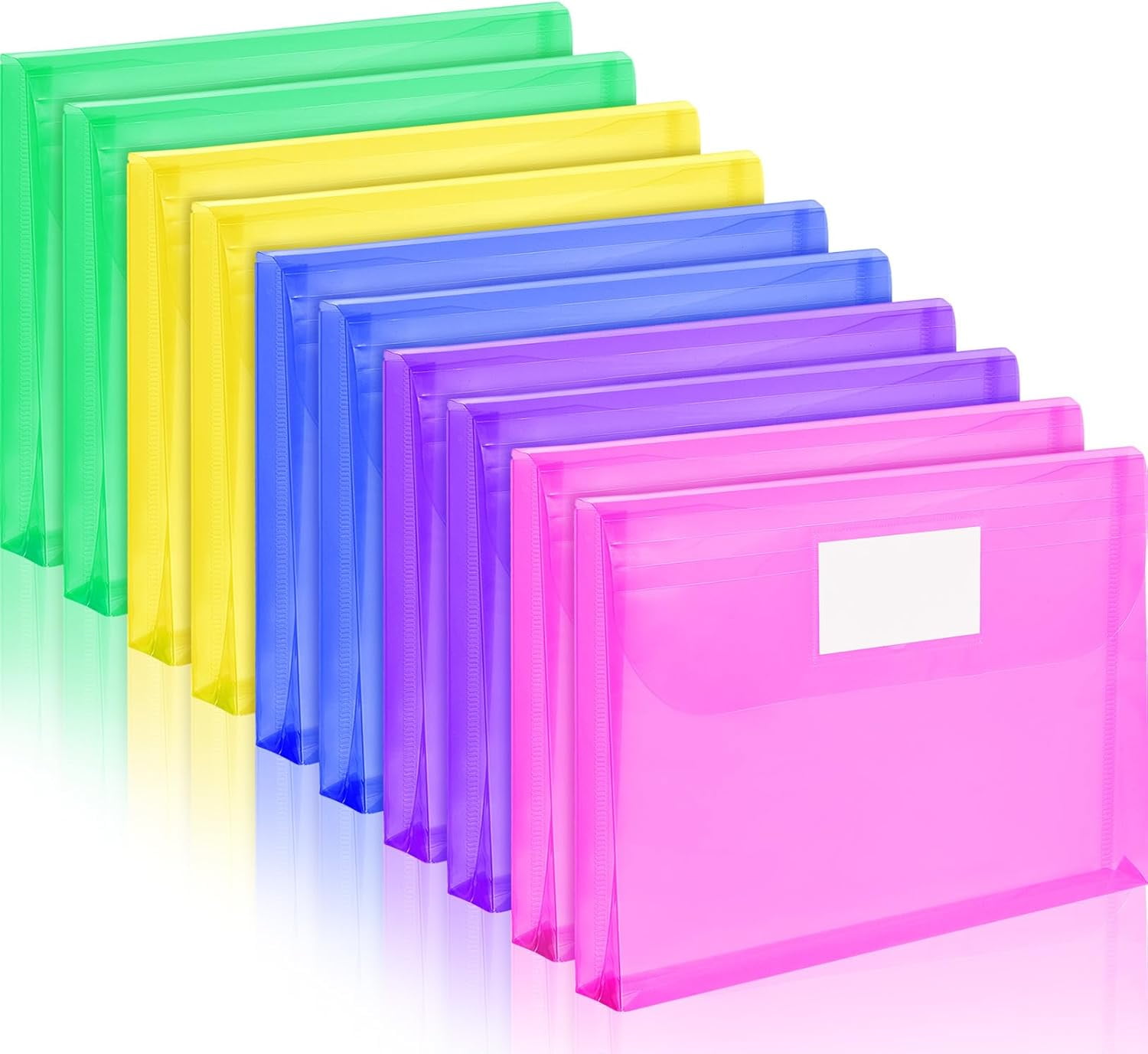 Binder Pocket, 10 Pack Super Heavyweight Poly Binder Pocket with Hook ...