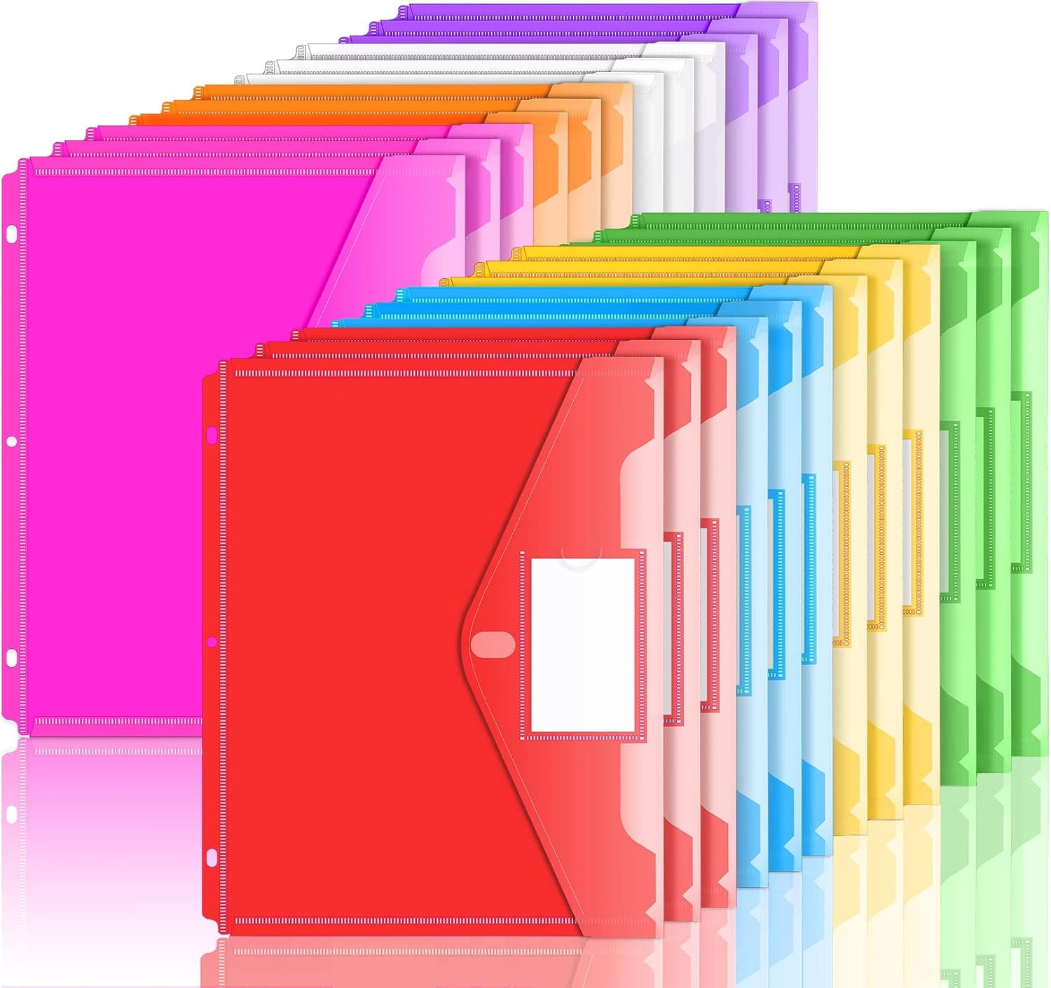 Binder Pocket, 24 Pack Super Heavyweight Poly Binder Pocket with Tight ...