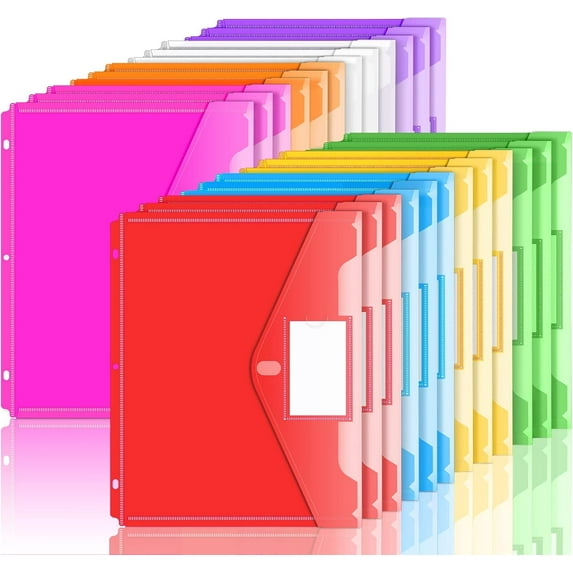 Binder Pocket, 24 Pack Super Heavyweight Poly Binder Pocket with Tight ...