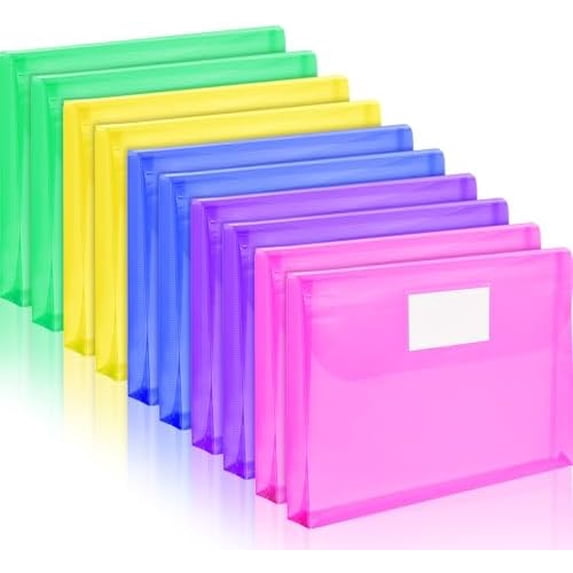Binder Pocket, 4X Regular Capacity, 10 Pack Super Heavyweight Plastic ...