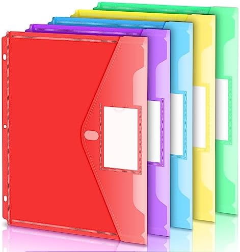 Binder Pocket, 5 Pack Super Heavyweight Poly Binder Pocket with Tight ...