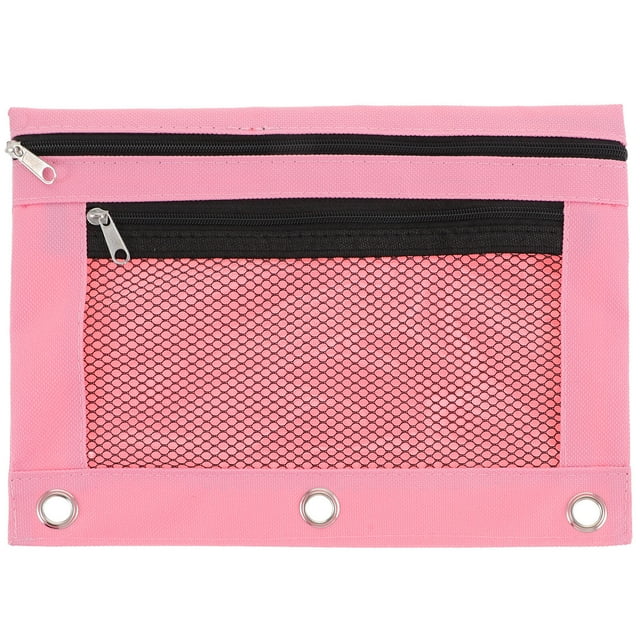 Binder Pocket Mesh Pencil Pouch Binder Pen Bag Cloth File Bag Zipper ...