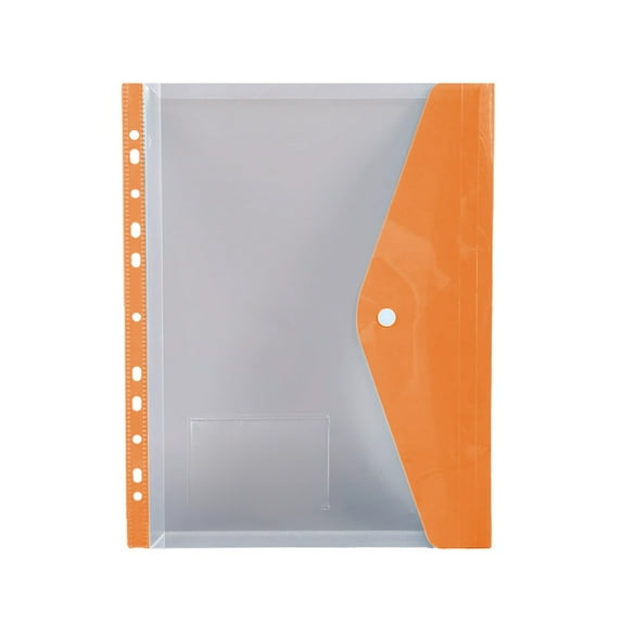 Binder Pockets Folders with Snap Button and Label, Plastic Envelopes ...