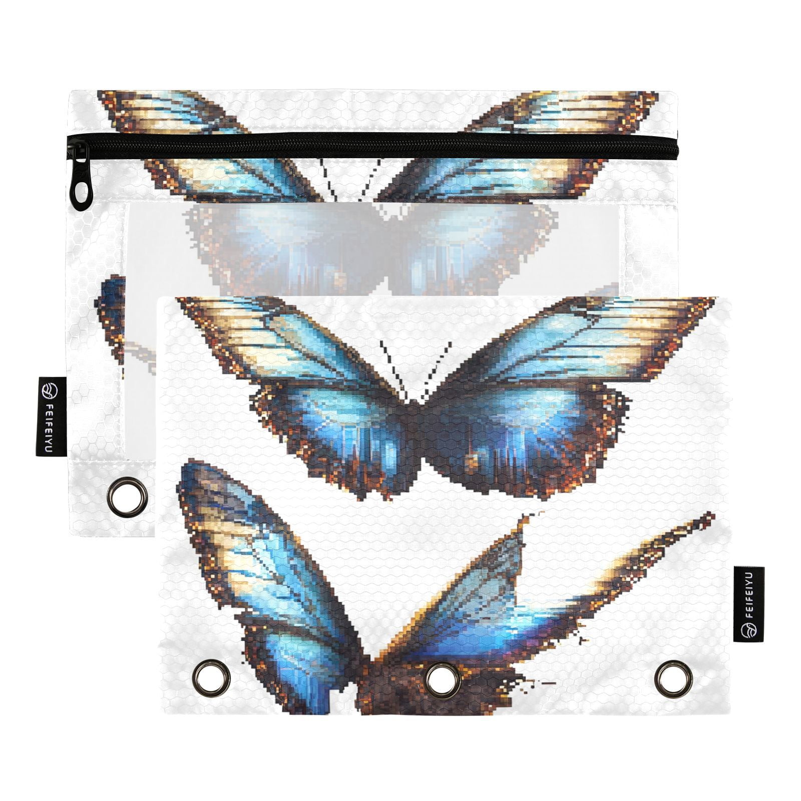 Iauyy Pencil Case for 3-Ring Binder, Transparent Window Pencil Box with ...