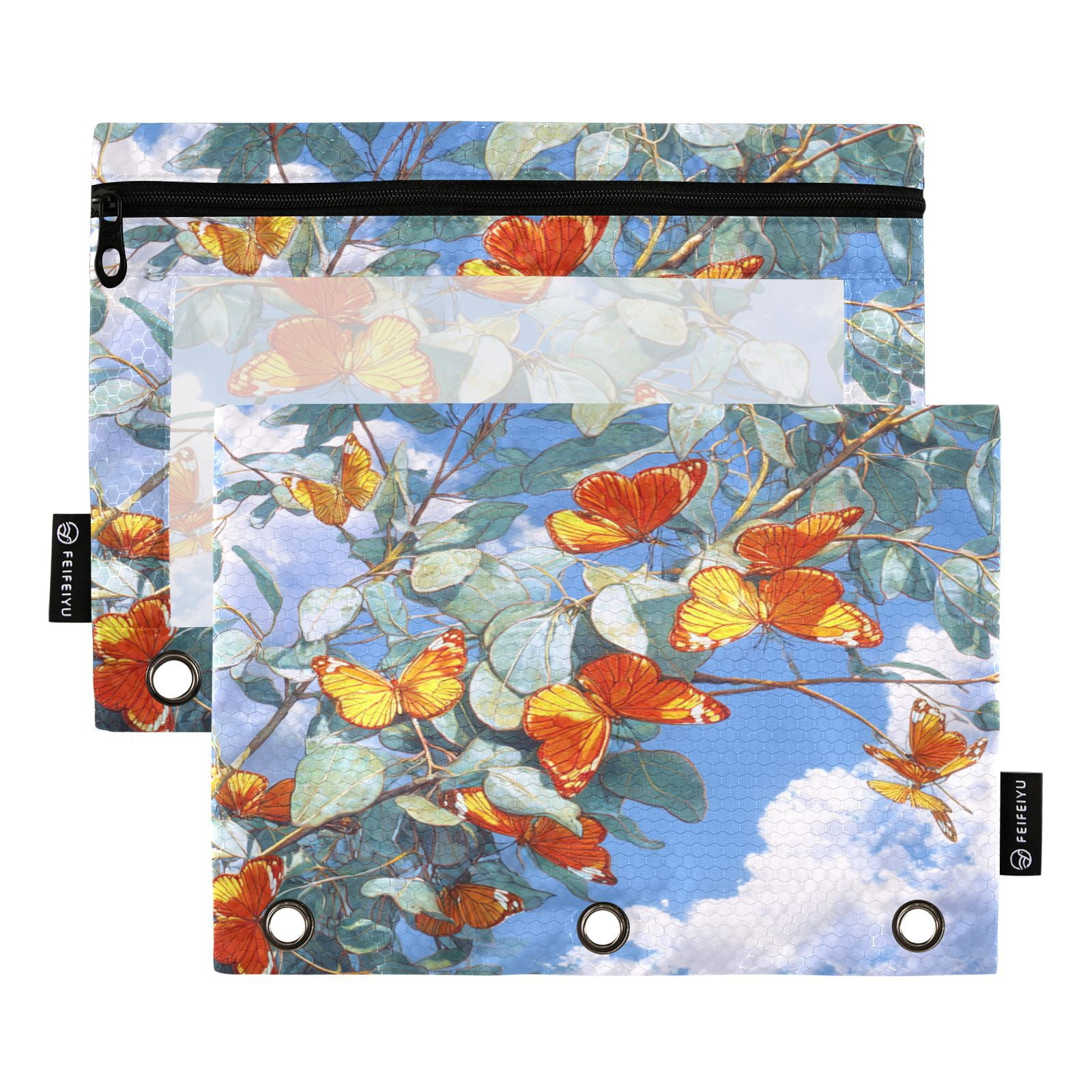 Iauyy Pencil Case for 3-Ring Binder, Transparent Window Pencil Box with Smooth Zipper, Large ...