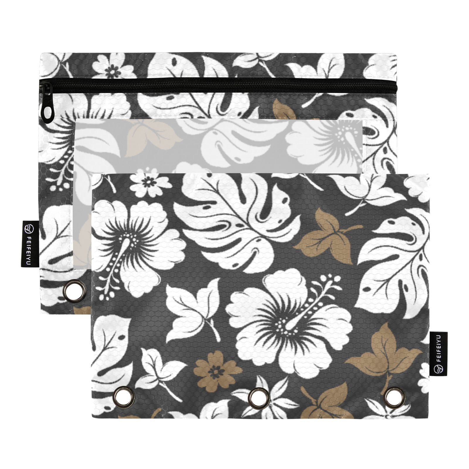 Iauyy Pencil Case for 3-Ring Binder, Transparent Window Pencil Box with Smooth Zipper, Large ...