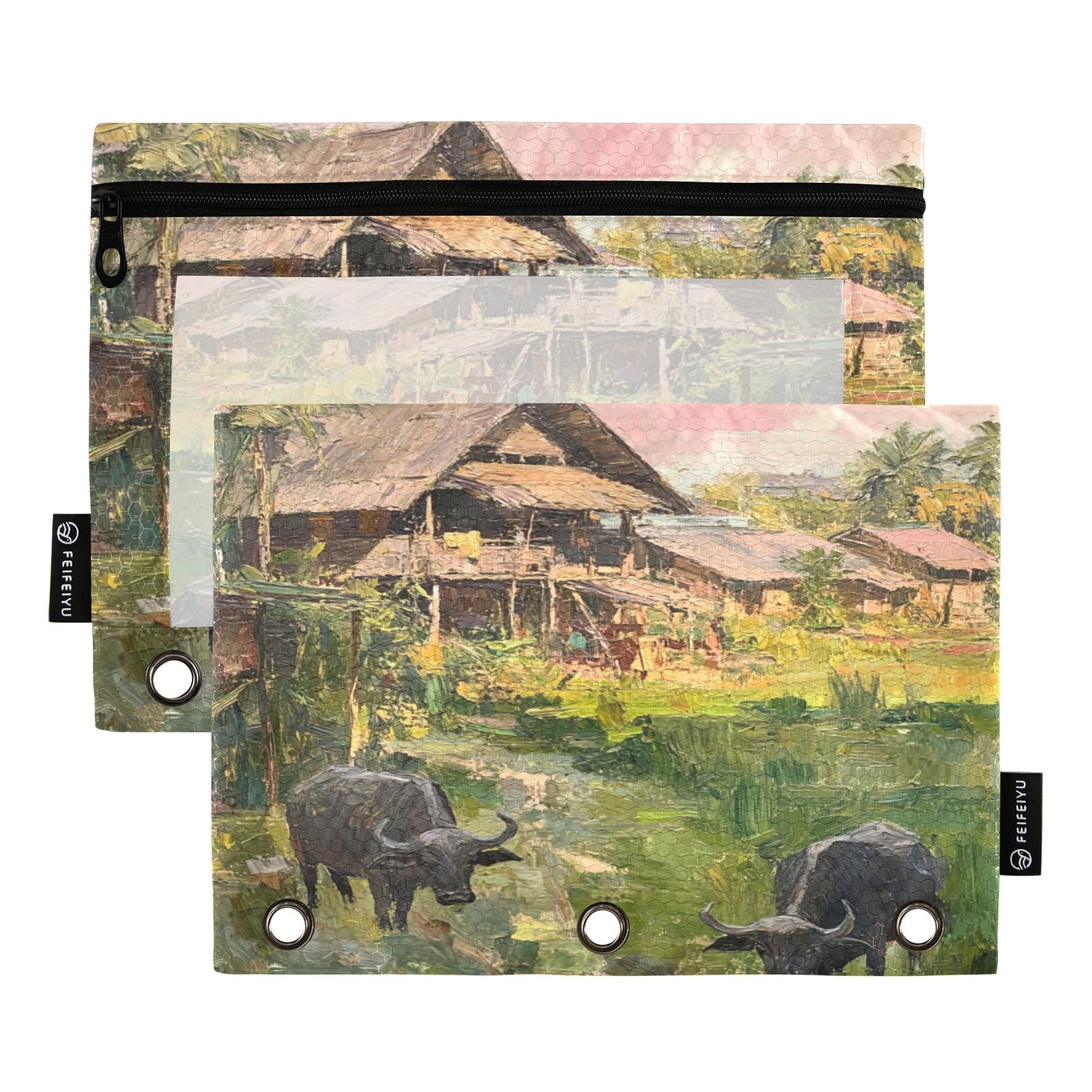 Iauyy Pencil Case for 3-Ring Binder, Transparent Window Pencil Box with ...