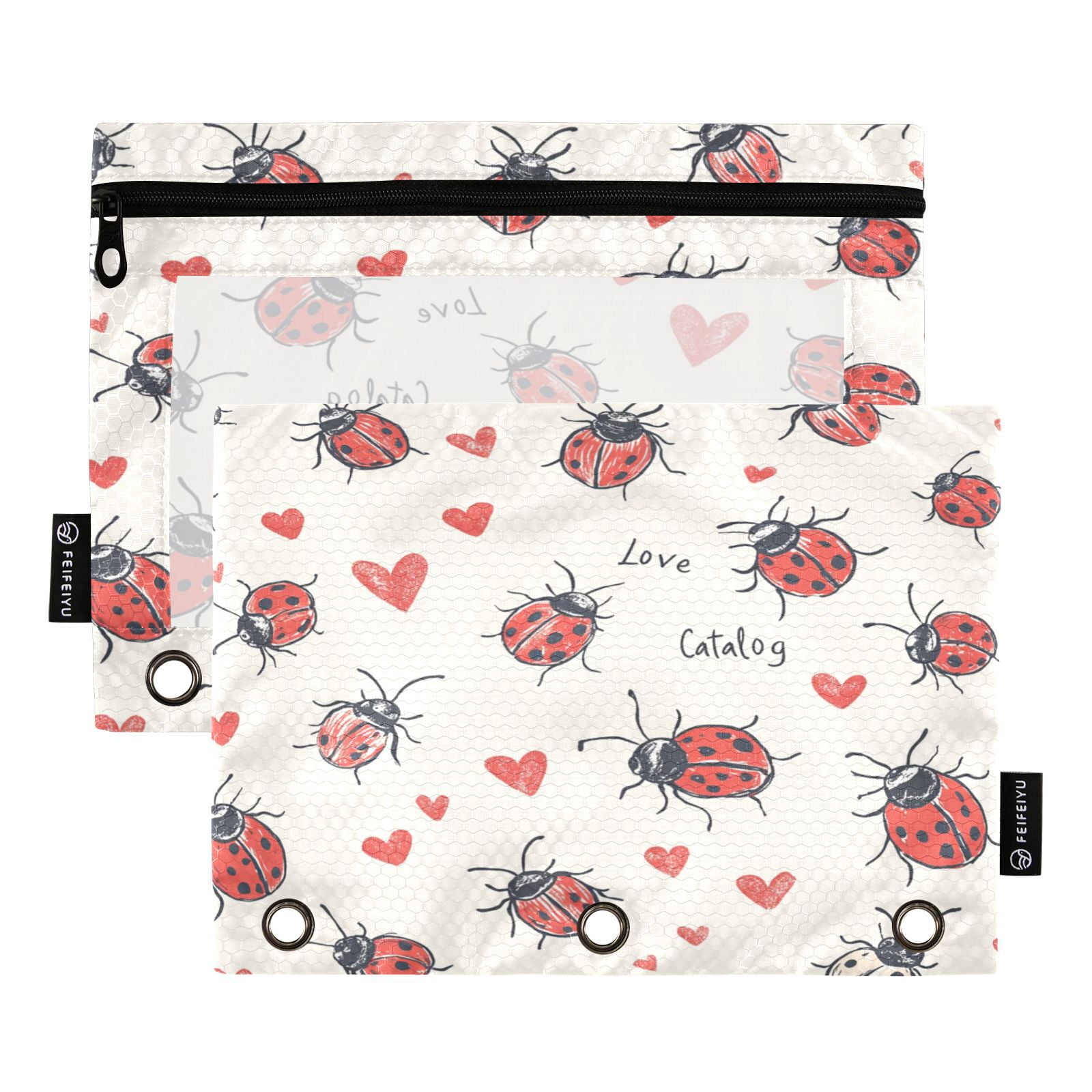 Iauyy Pencil Case for 3-Ring Binder, Transparent Window Pencil Box with Smooth Zipper, Large ...