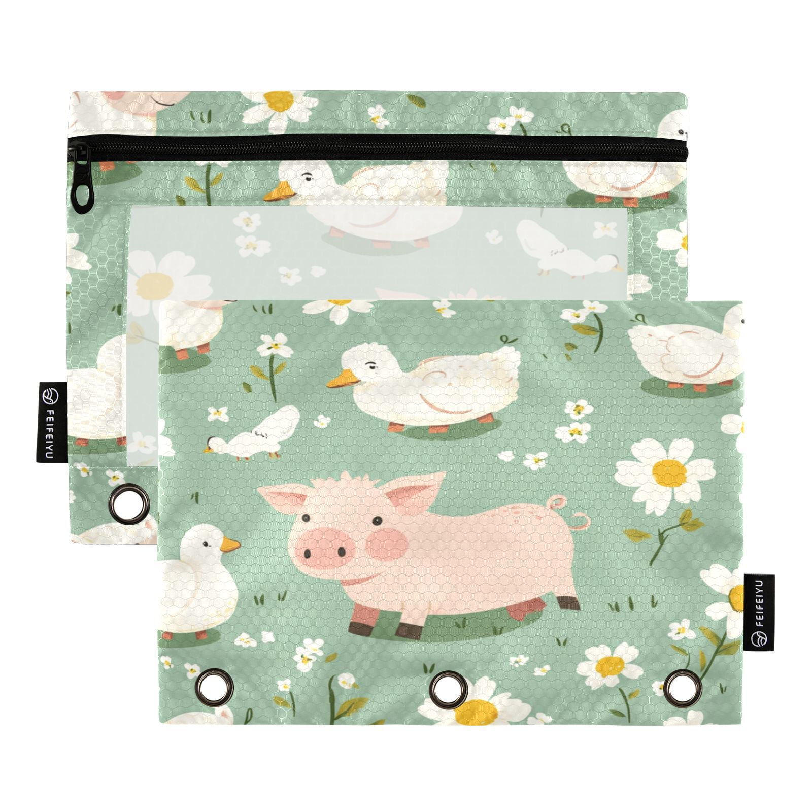 Binder Pouches 2-Pack - Waterproof Soccer Mesh w/Clear PVC Front for 3 ...