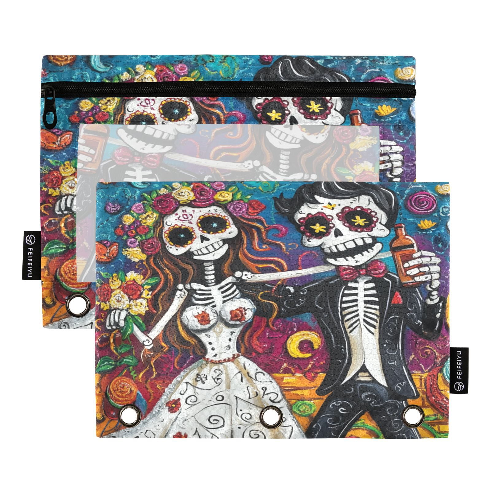 Iauyy Pencil Case for 3-Ring Binder, Transparent Window Pencil Box with Smooth Zipper, Large ...