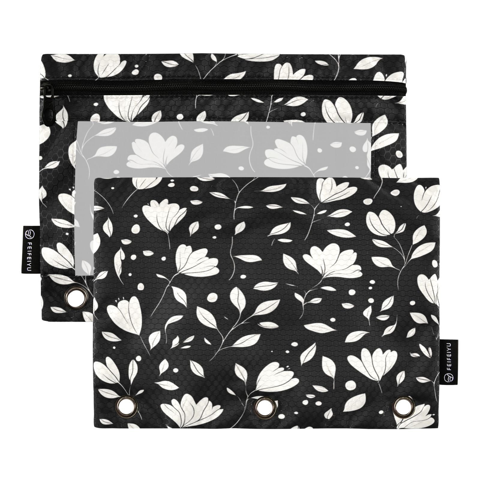 Iauyy Pencil Case for 3-Ring Binder, Transparent Window Pencil Box with Smooth Zipper, Large ...