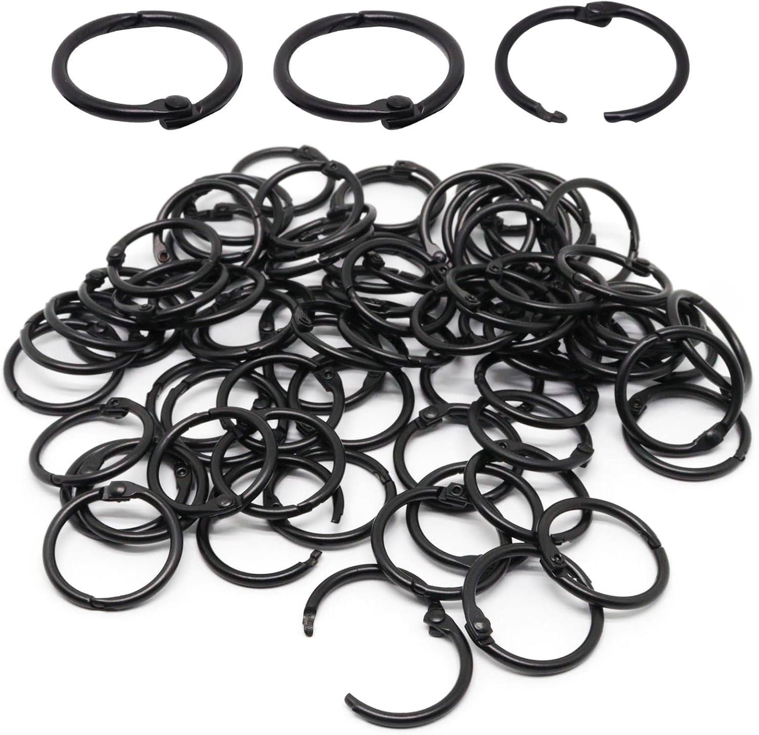 Binder Rings 0.75 inch, Loose Leaf Binder Rings 100 Pack, Black Binders ...