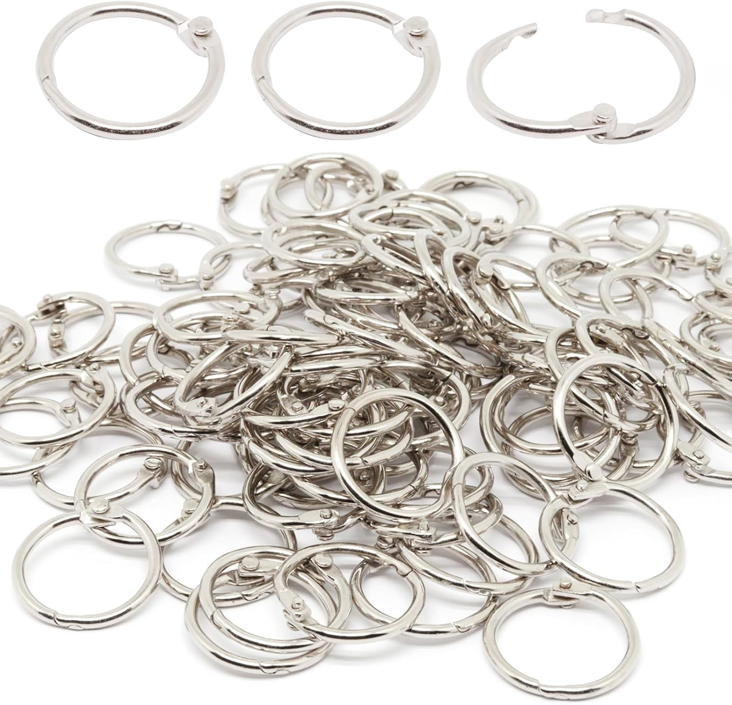 Binder Rings 0.75 inch, Loose Leaf Binder Rings 100 Pack, Nickel Plated ...