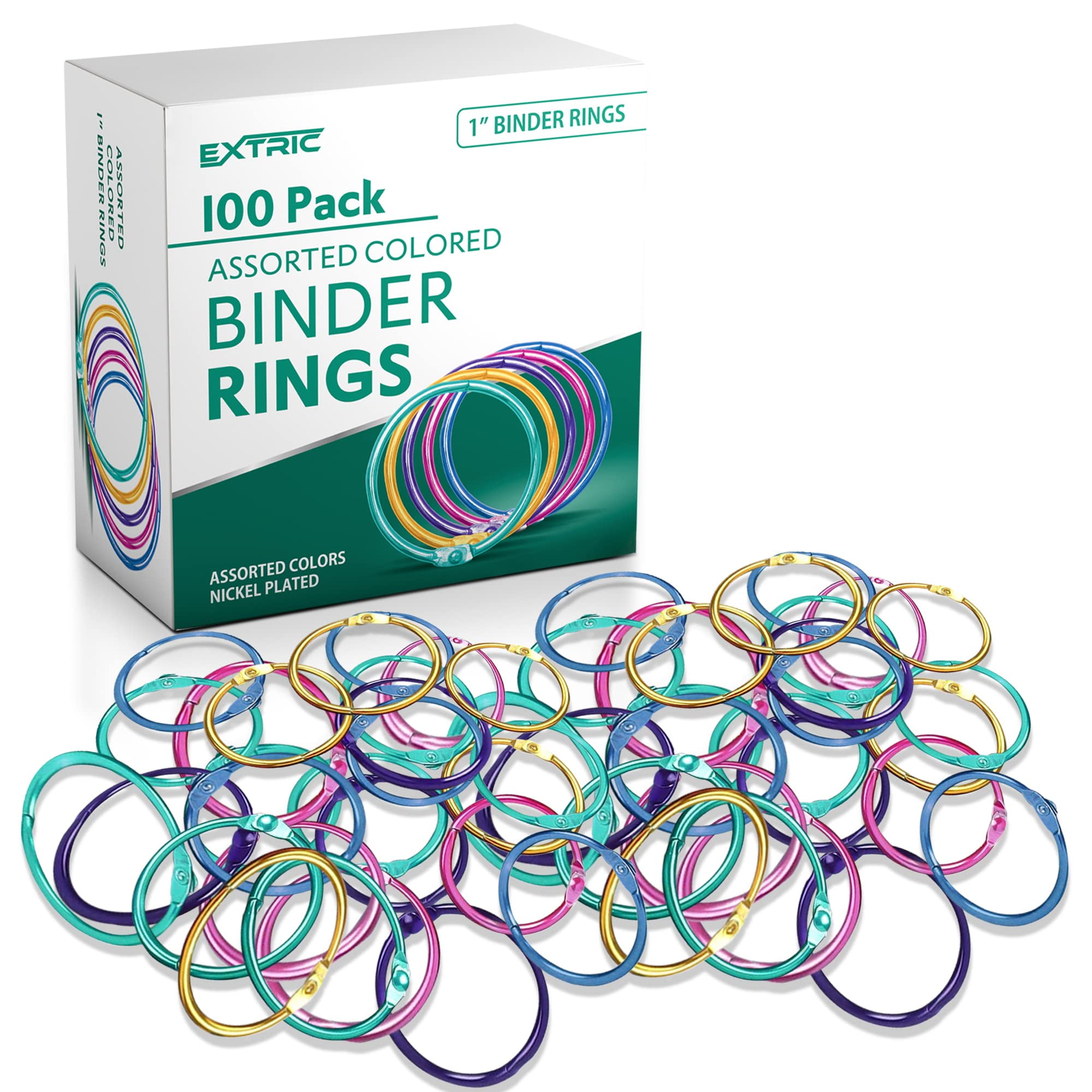 Binder Rings 1 Inch (100 Pack) Metal Book Rings â€“ Assorted Colors ...