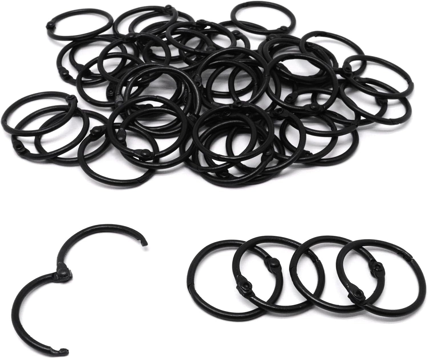 Binder Rings 50pc, Book Rings 1 Inch, Flash Card Rings Small Index Card ...