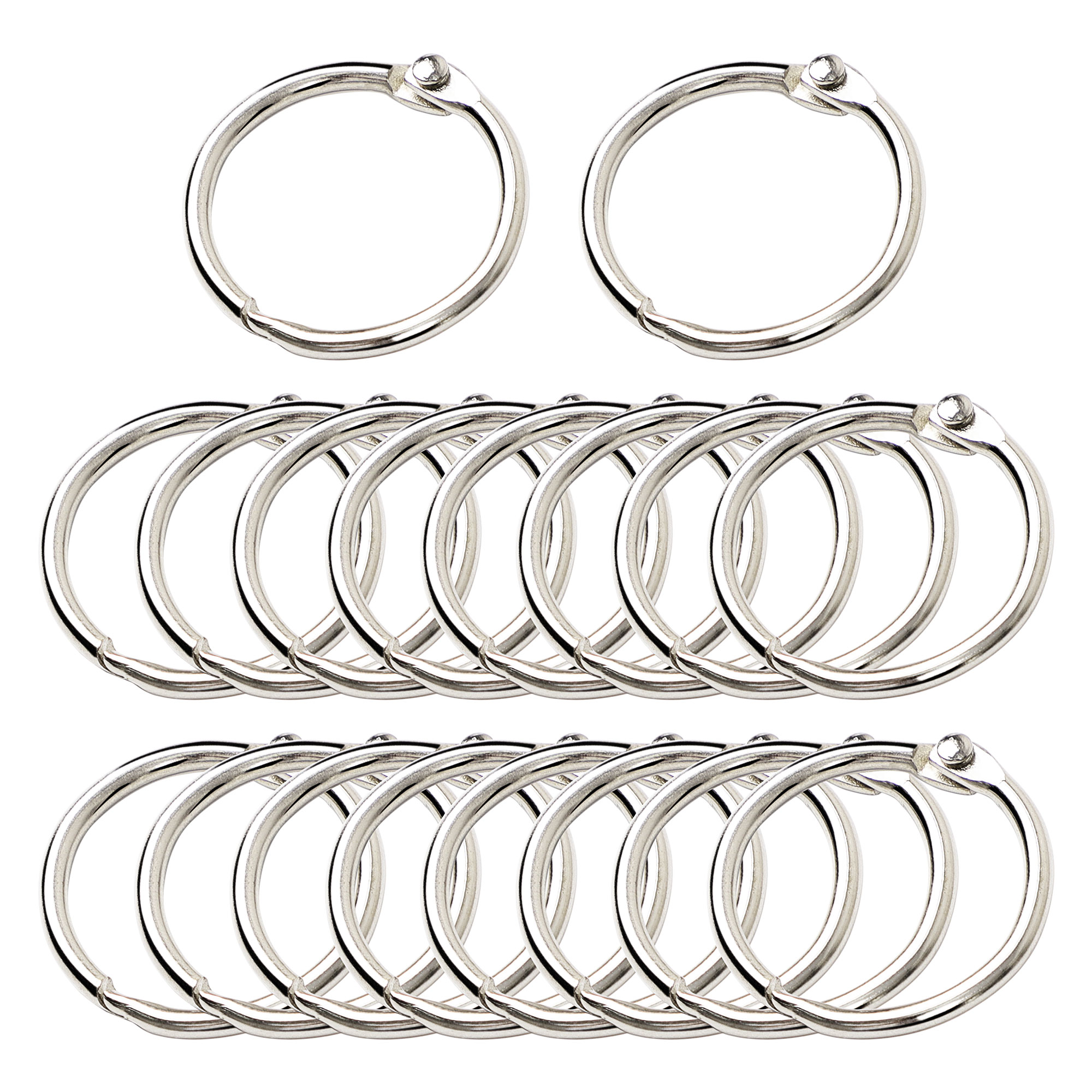 Metal Notebook Loose Leaf Binder Locking Ring Silver Tone 26mm Inner ...