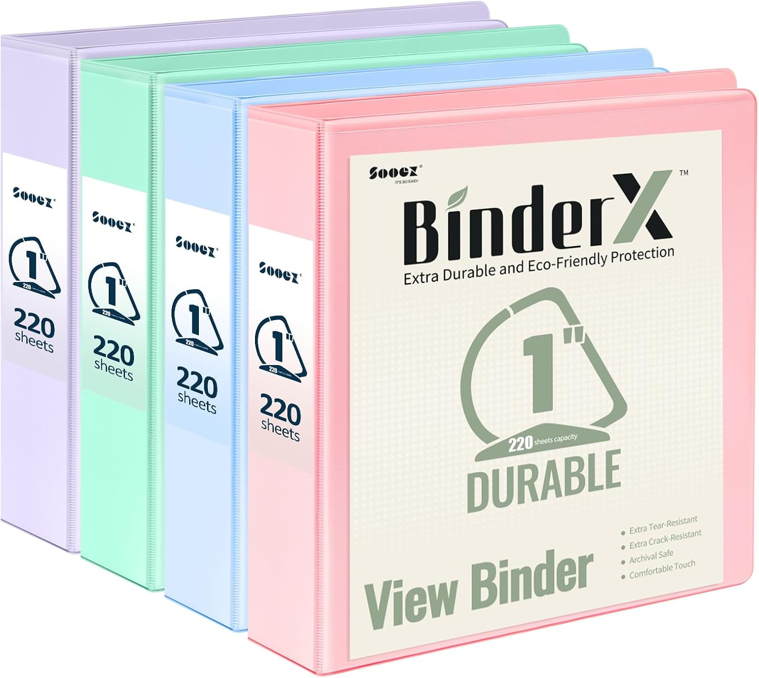BinderX Extra Durable 3 Inch 3 Ring Binder, D-Ring Large Binders, Holds ...