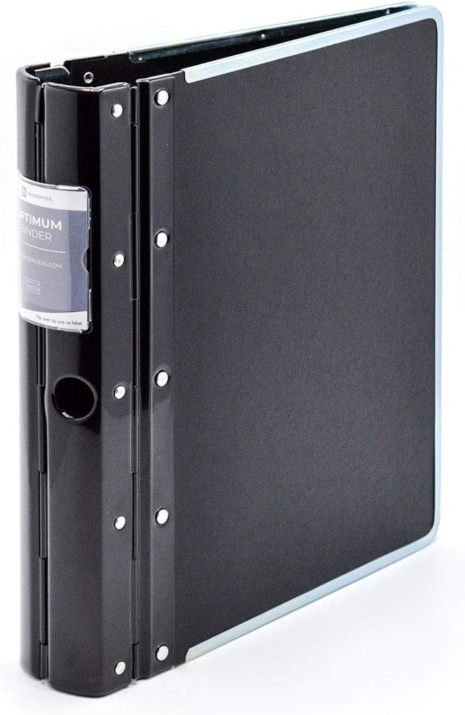 Bindertek 3-Ring Optimum Heavy-Duty Metal Spine Binder - Black, 2.3 ...