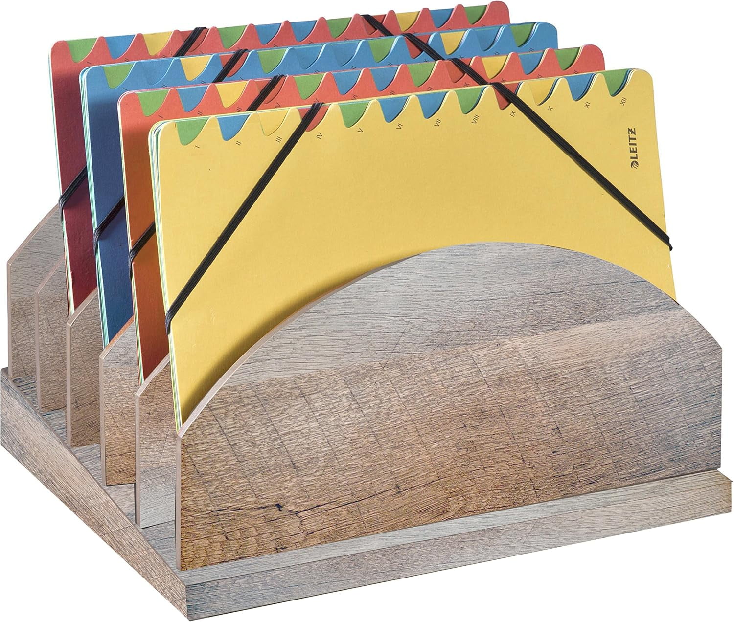 Bindertek Stacking Wood Desk Organizers Step Up File, Driftwood (WSU-DR ...