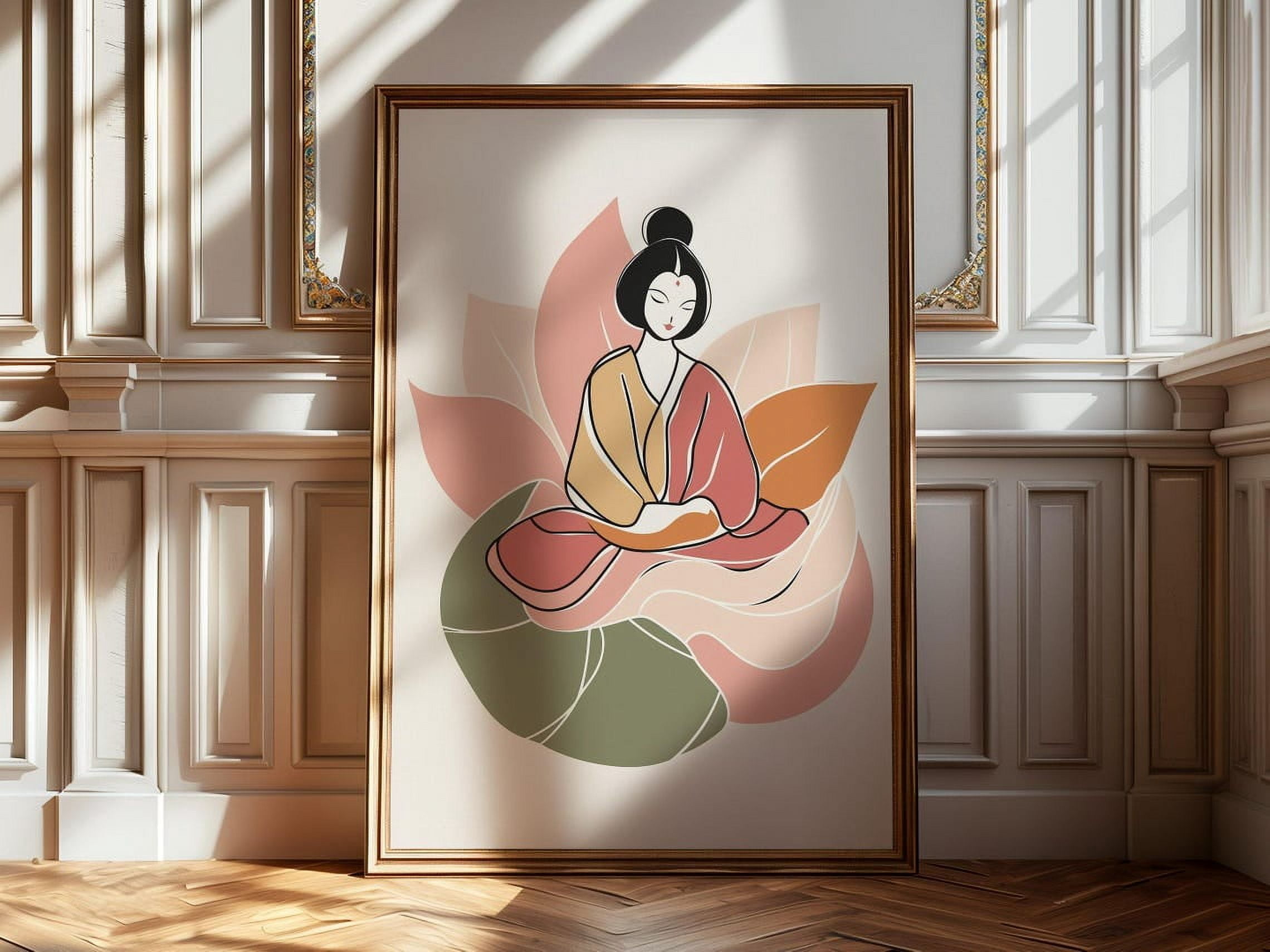 Bindi Symbol Art Print, Yoga Studio Wall Decor Image, Lotus Flower ...