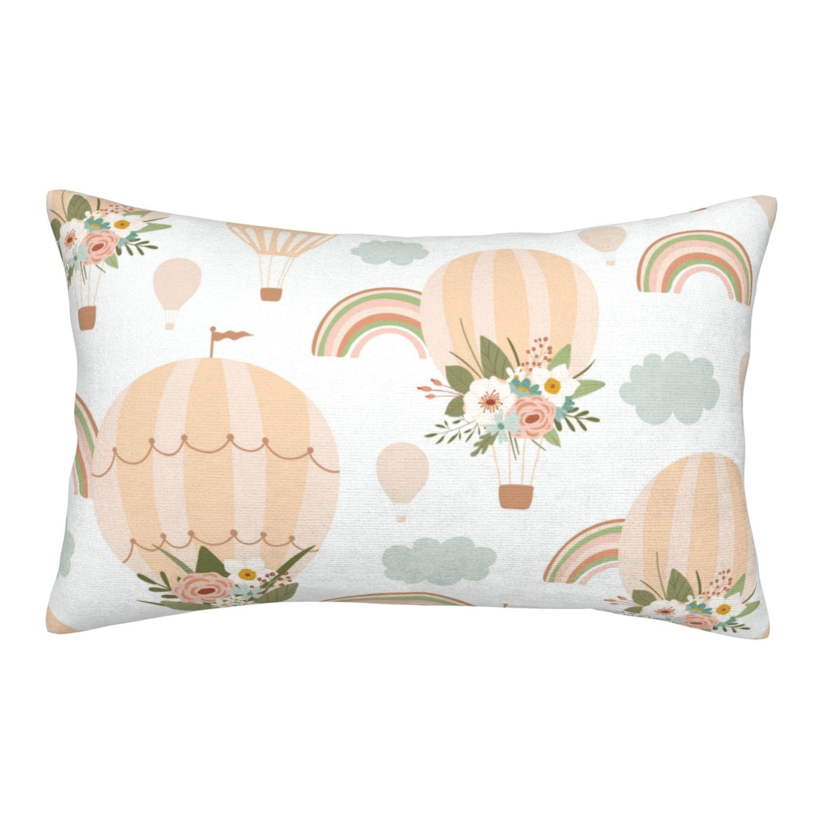 Binfone Air Balloon And Flower Standard Size Pillowcase, Long Staple ...