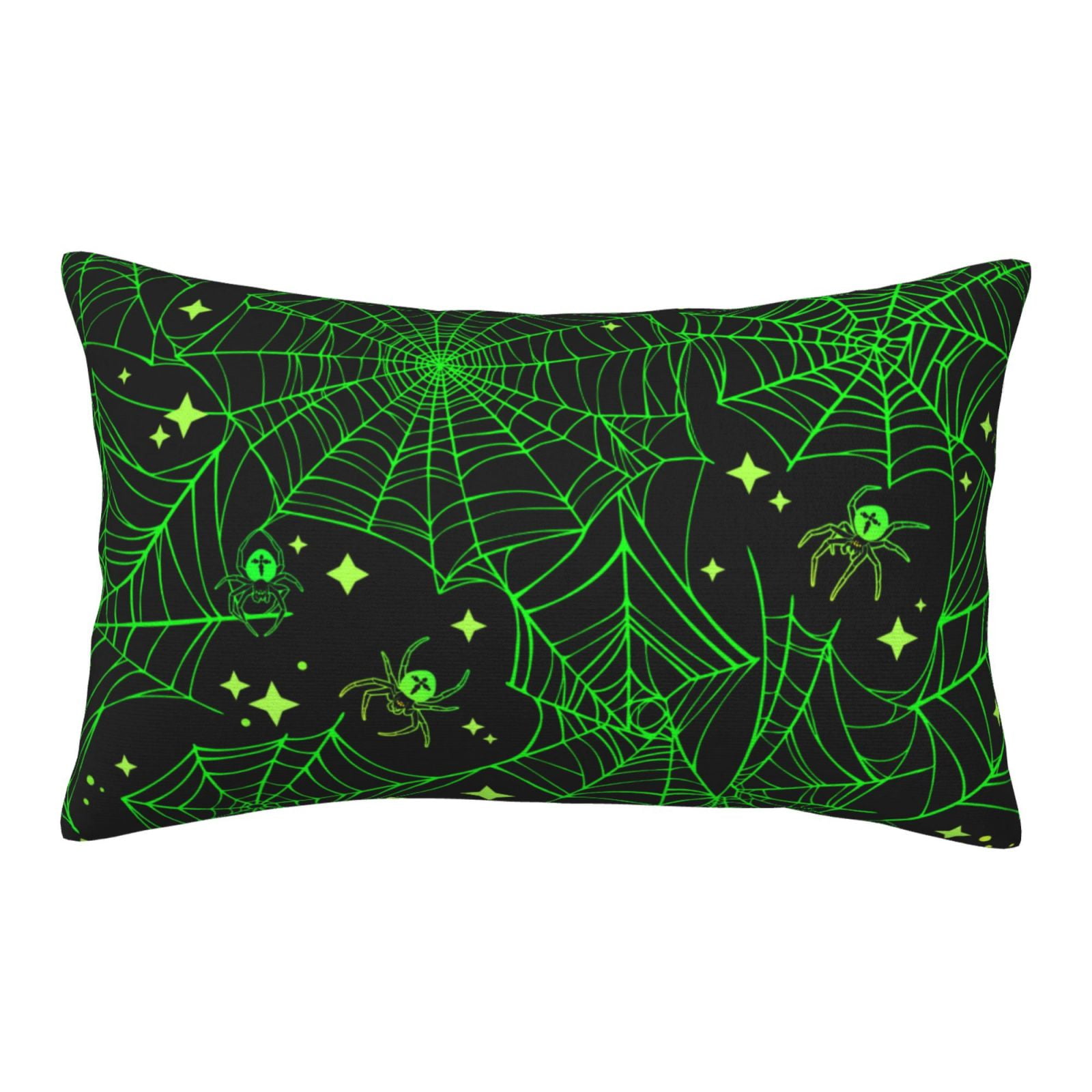 Binfone Green Bright Web With Spiders Standard Size Pillowcase, Long ...