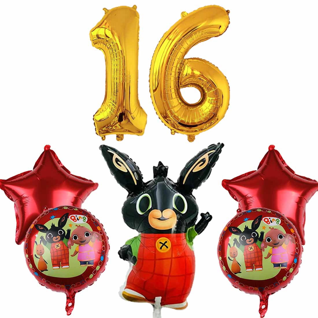 Bing Bunny Balloons Party Supplies 16th Big Number Decorations Decor ...
