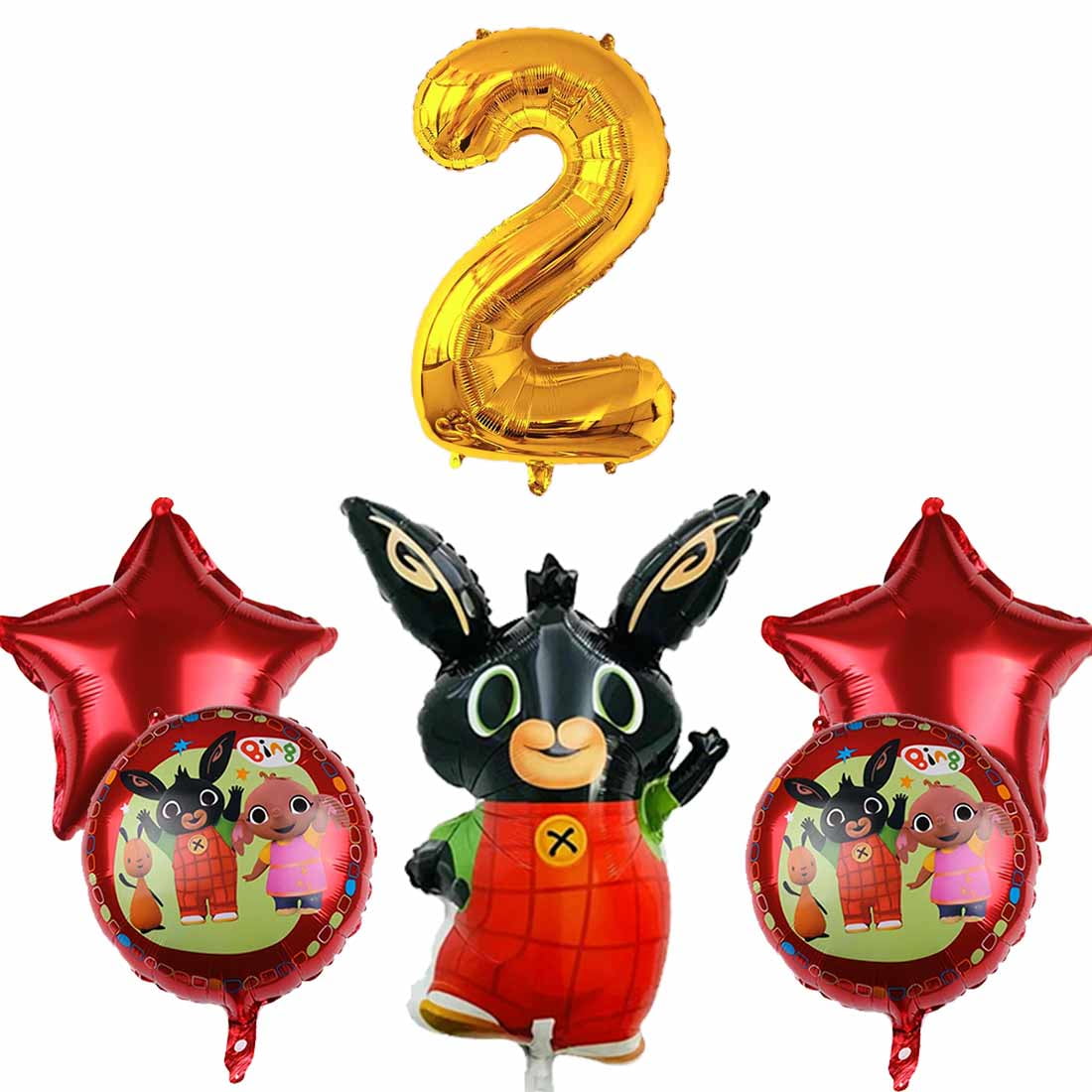 Bing Bunny Balloons Party Supplies 2nd Big Number Decorations Decor Kit ...