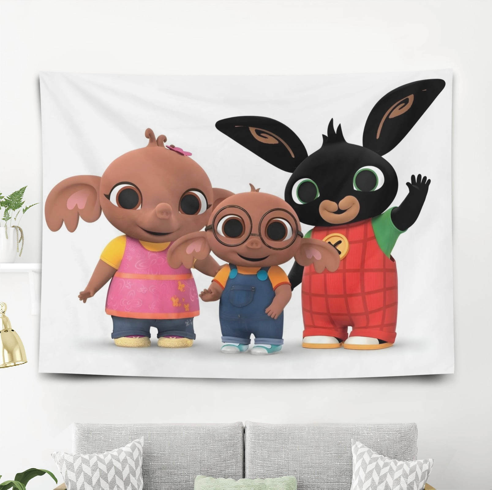 Bing Bunny Pattern Wall Hanging 50*60 Inches High-Quality Peach Skin ...