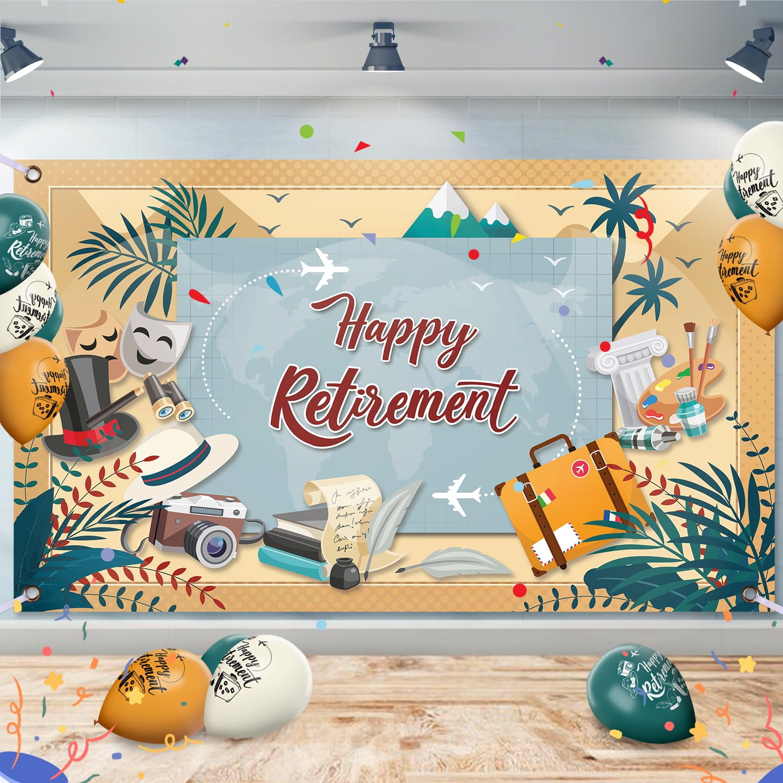 Bing-Haoze Retirement Party Decorations Backdrop - Retirement Party ...