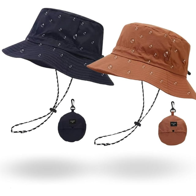 BingHuikJ Waterproof Bucket Rain Hat,Foldable Outdoor UV Protection Sun ...