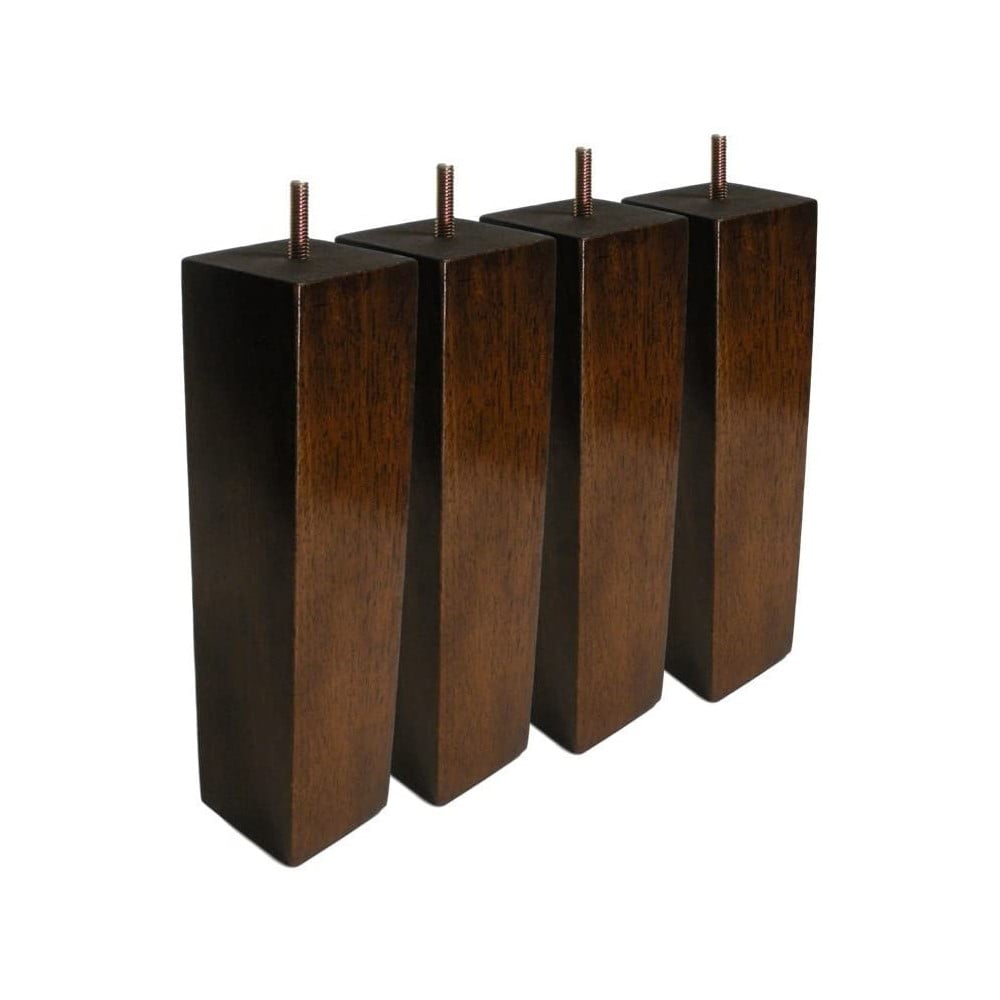 BingLTD - 10" Square Dark Walnut Hardwood Sofa Legs - Set of 4 (SQ2510 ...