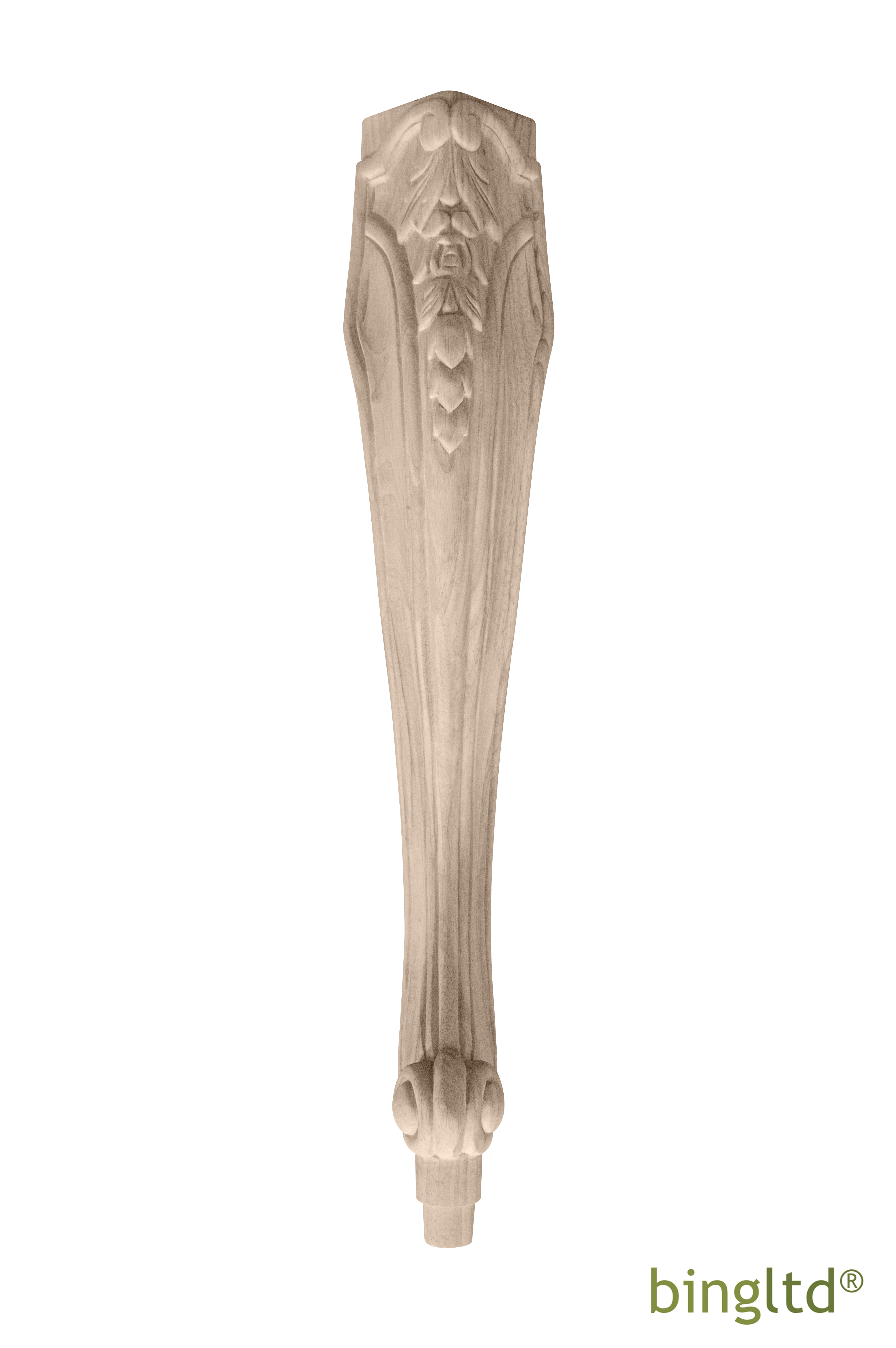 BingLTD - 30" Tall Unfinished Rubberwood Chippendale Dining Table Leg ...