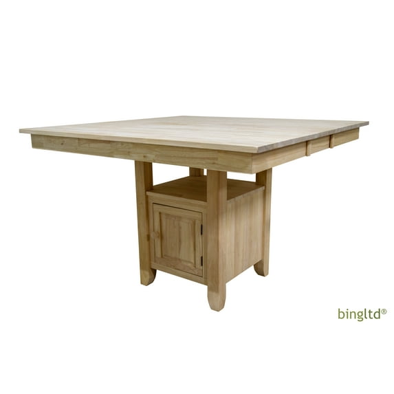 BingLTD - 54" Long 36" Tall Ember Gathering Table with Square Storage Base - Unfinished (TT-B ...